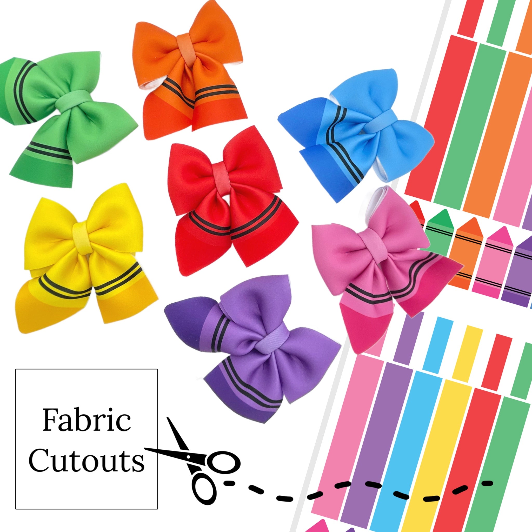 Layered Bright Crayon Neoprene DIY Hair Bows – Pip Supply