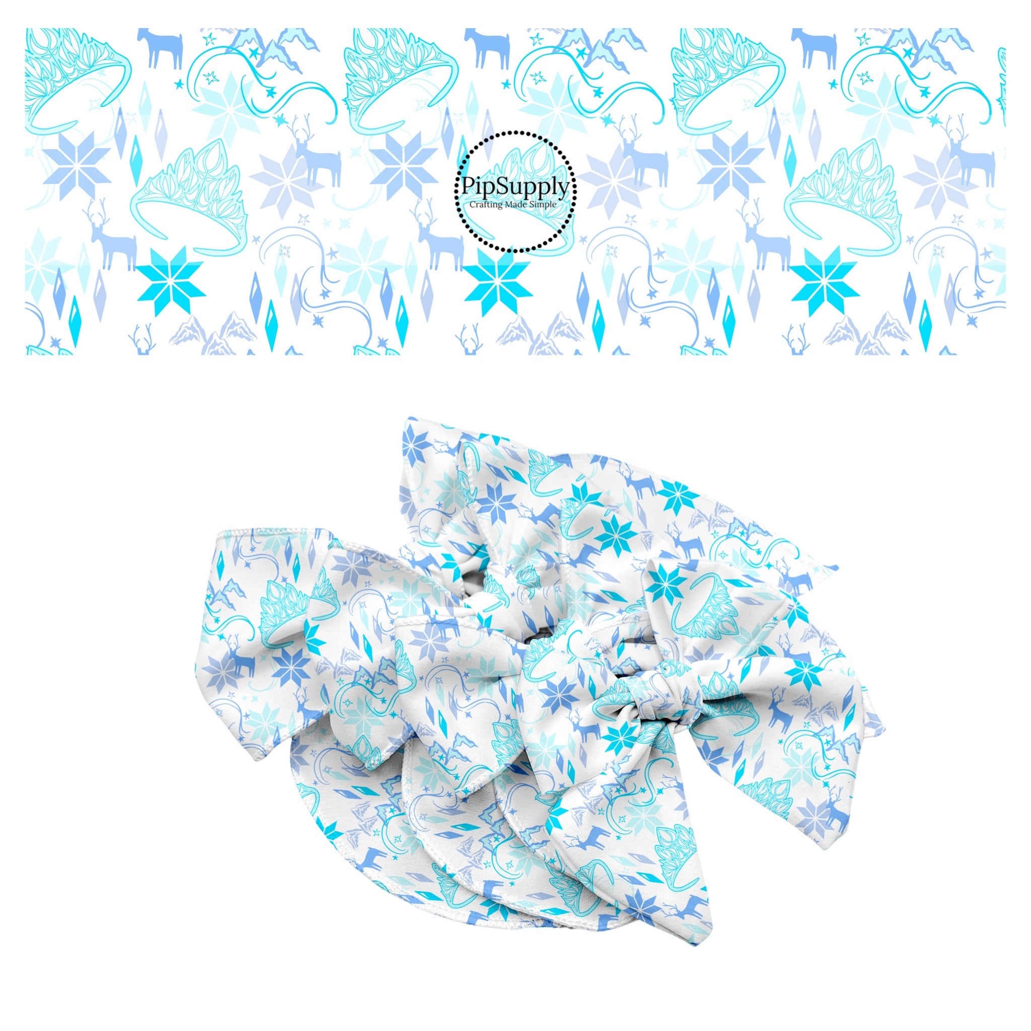 Princess Themed Hair Bow Strips - Ice Queen Hair Bow Strips – Pip Supply