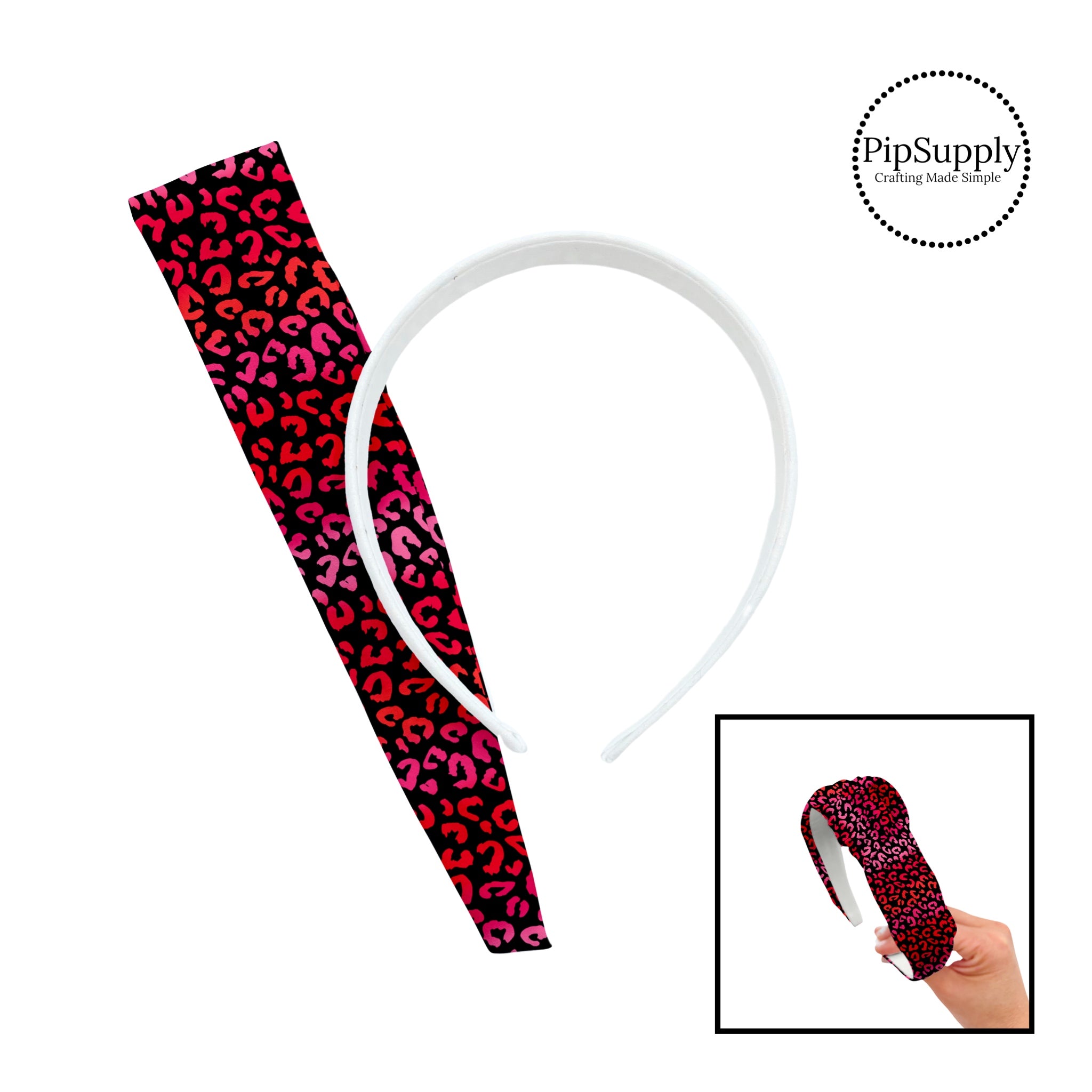 Ombre Leopard Print on Black Headband Kits - Valentine's Ombre Leopard ...