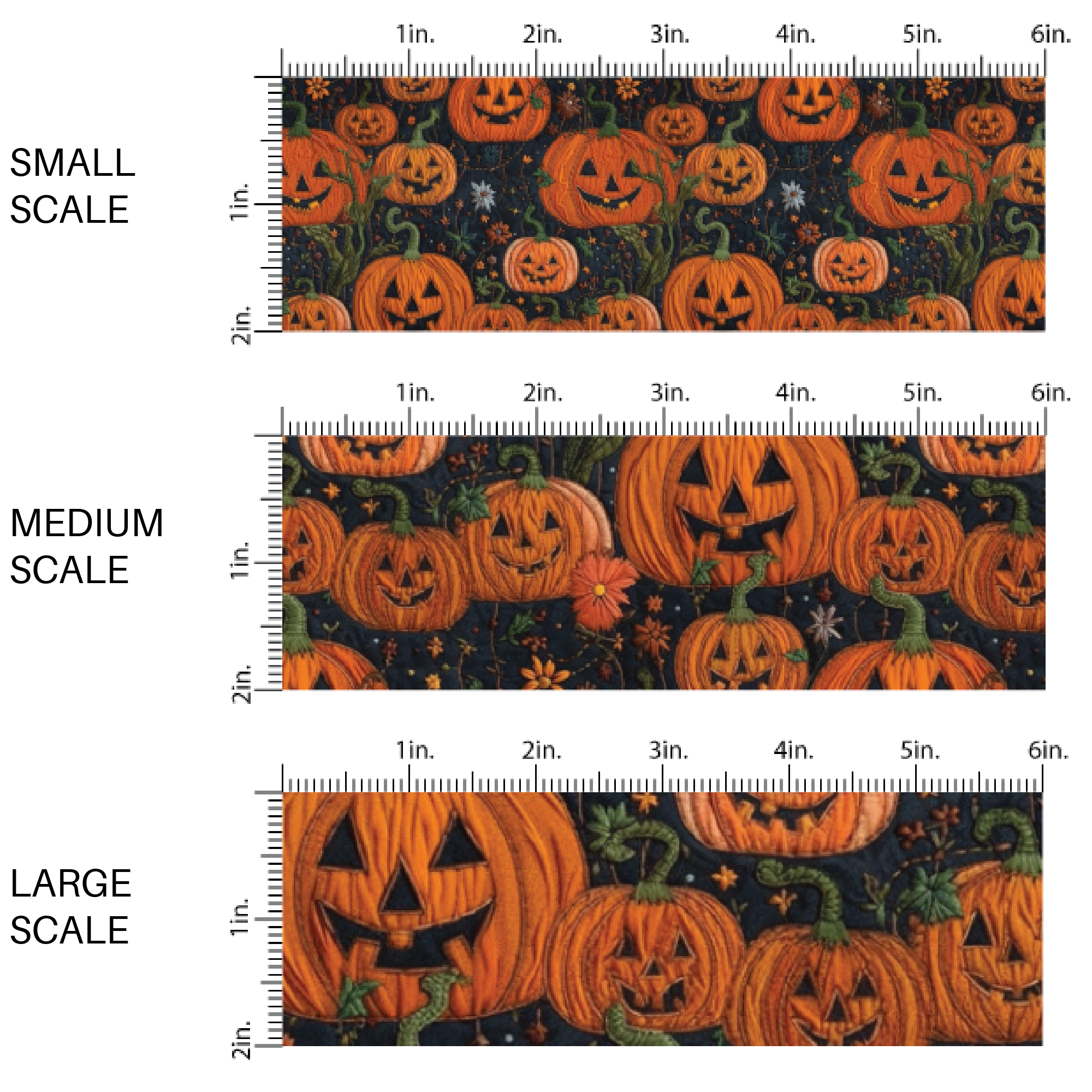 Jack-O-Lantern Patch Embroidered Fabric By The Yard – Pip Supply