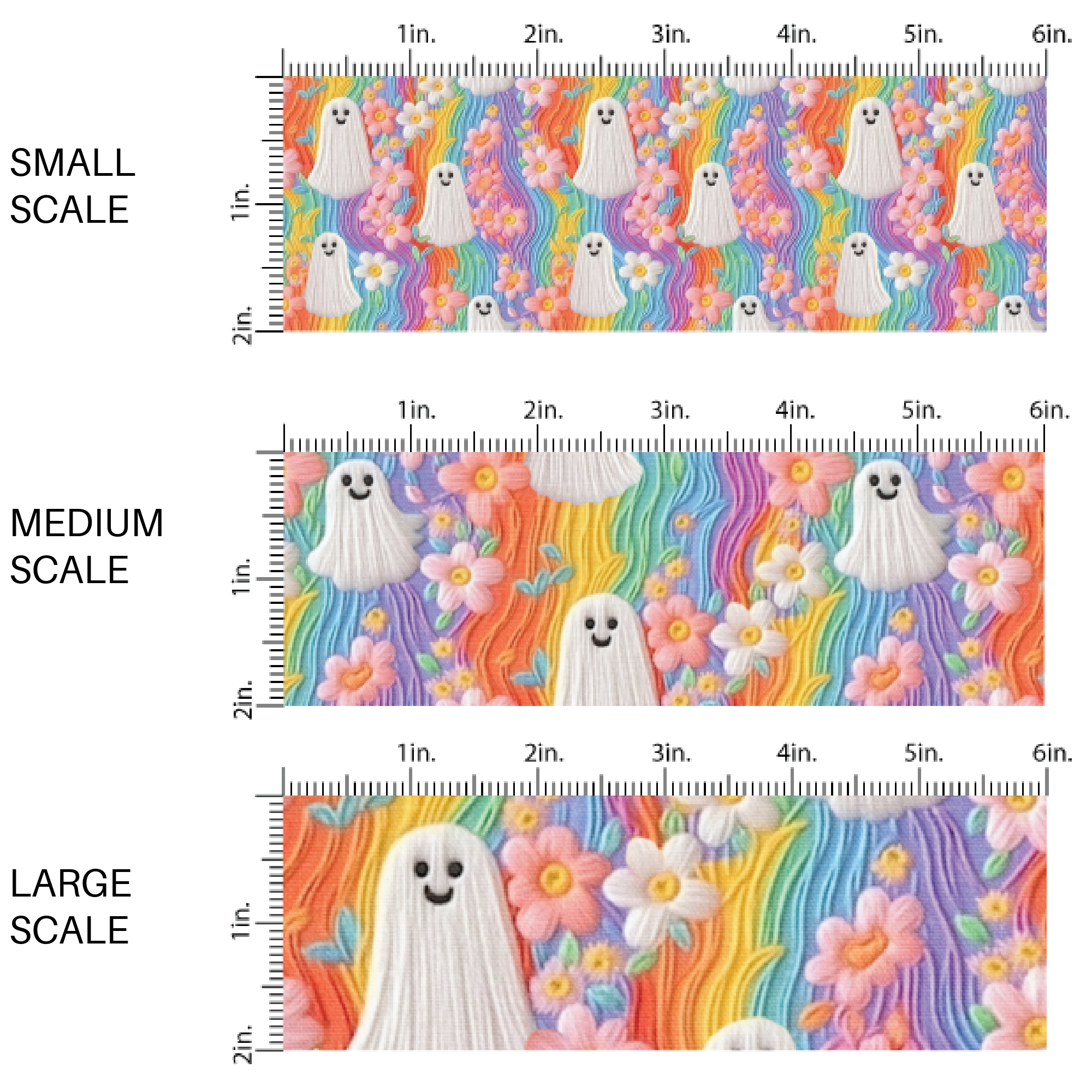 Hippie Rainbow Ghosts Fabric By The Yard – Pip Supply