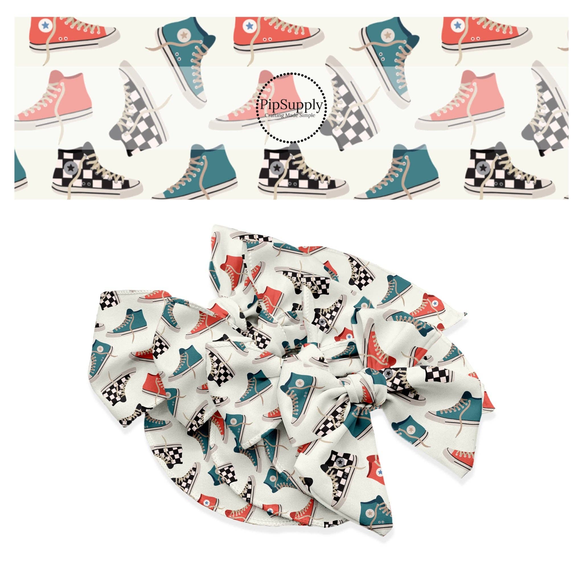Checkered High Tops Hair Bow Strips – Pip Supply