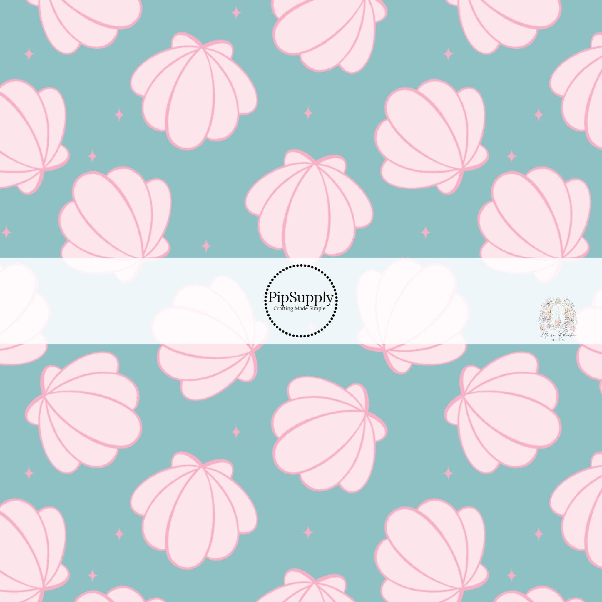 Light Pink Shells on Aqua Bow Strips – Pip Supply