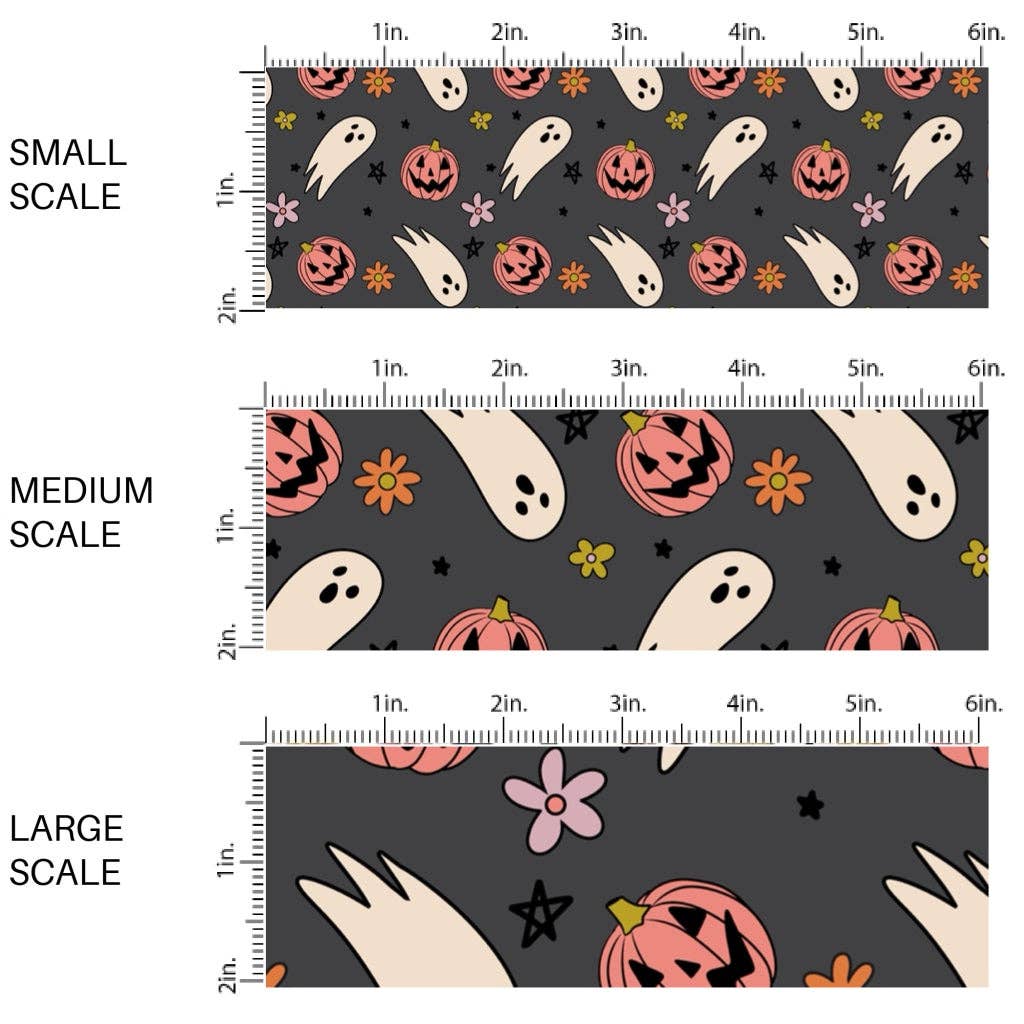 Dainty Ghost Pumpkins Fabric By The Yard – Pip Supply
