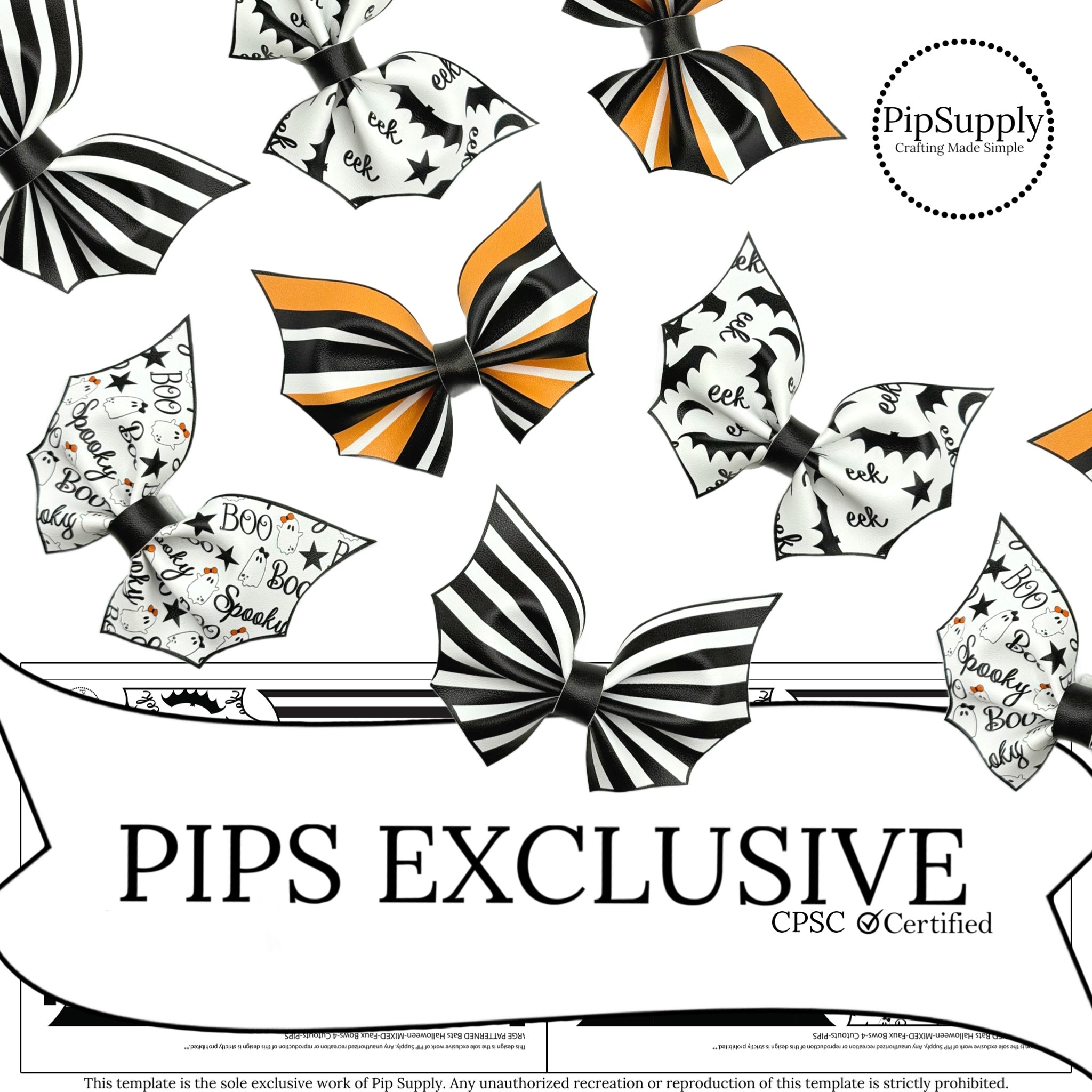 Bats Spooky BOO Bash Faux Leather DIY Hair Bows & Craft Cutouts – Pip ...