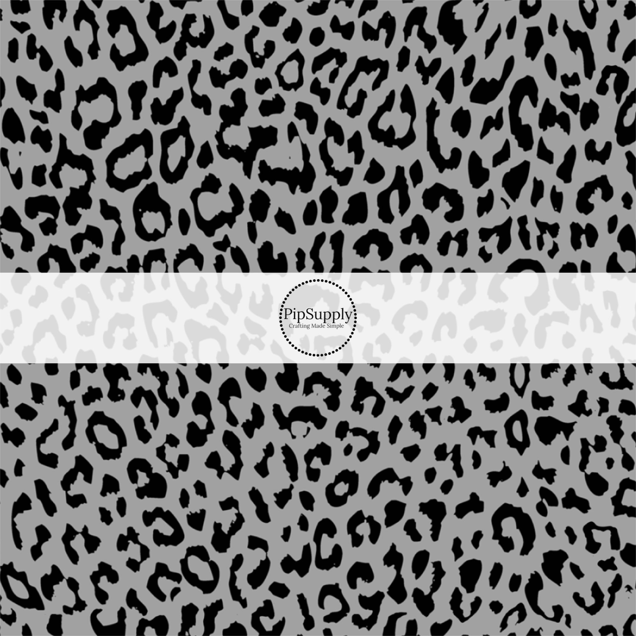 Leopard Pattern Fabric by the Yard - Charcoal Classic Leopard Fabric By ...