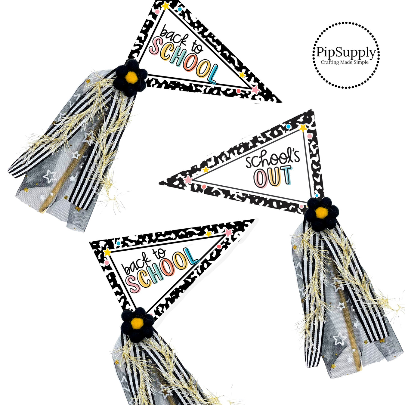 Back to School Flag Composition Notebook Picture Sign Faux Leather ...