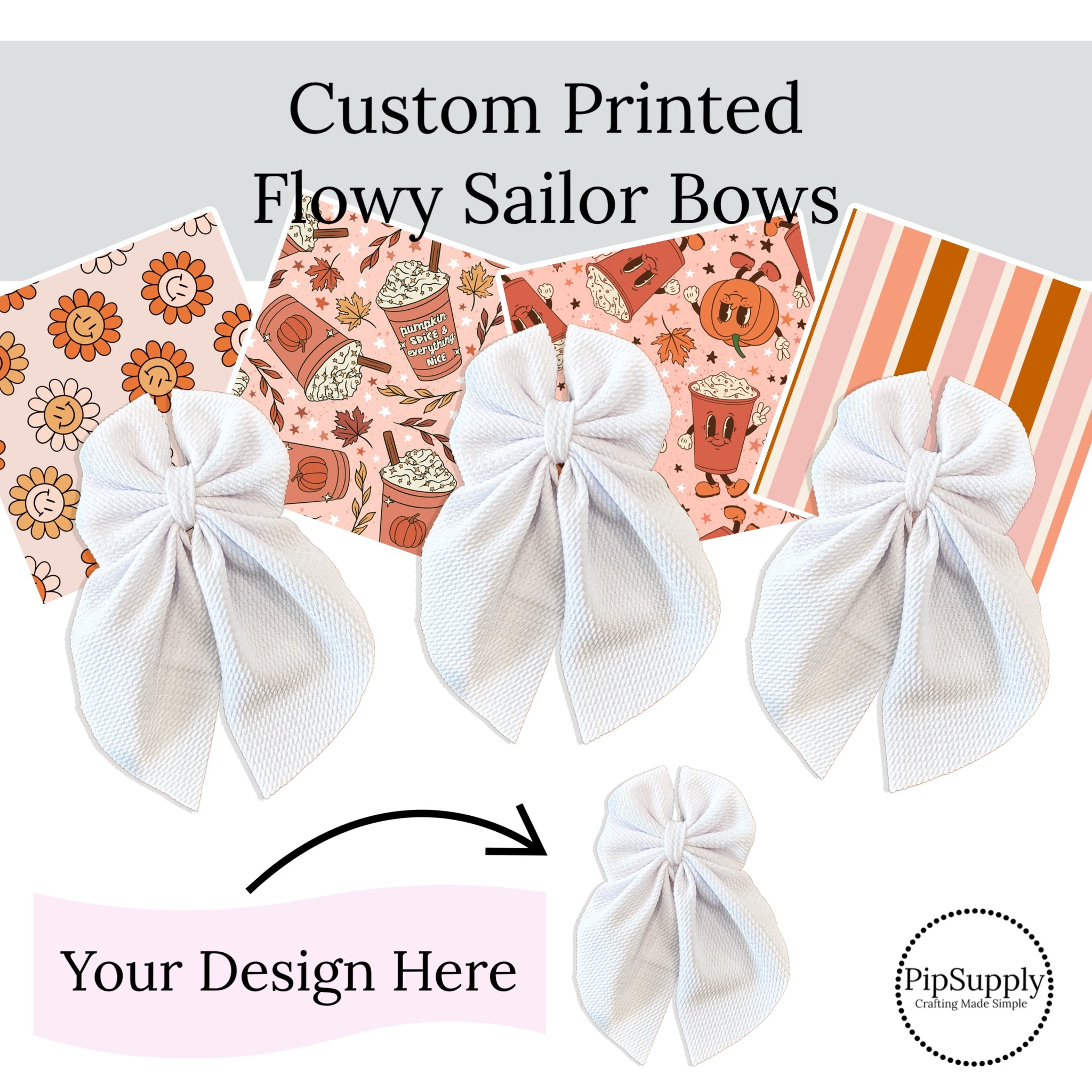 Your Seamless Pattern Hand Cut Flowy Sailor Hair Bows - All Themes ...