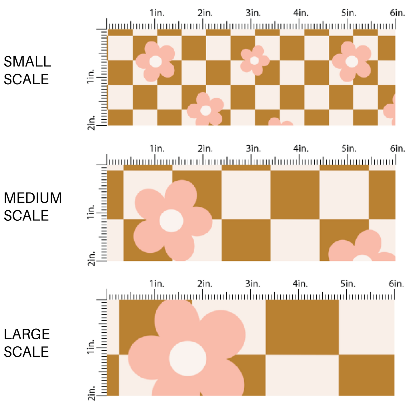 Checker Print Fabric By The Yard - Daisy on Bronze Checker Fabric ...