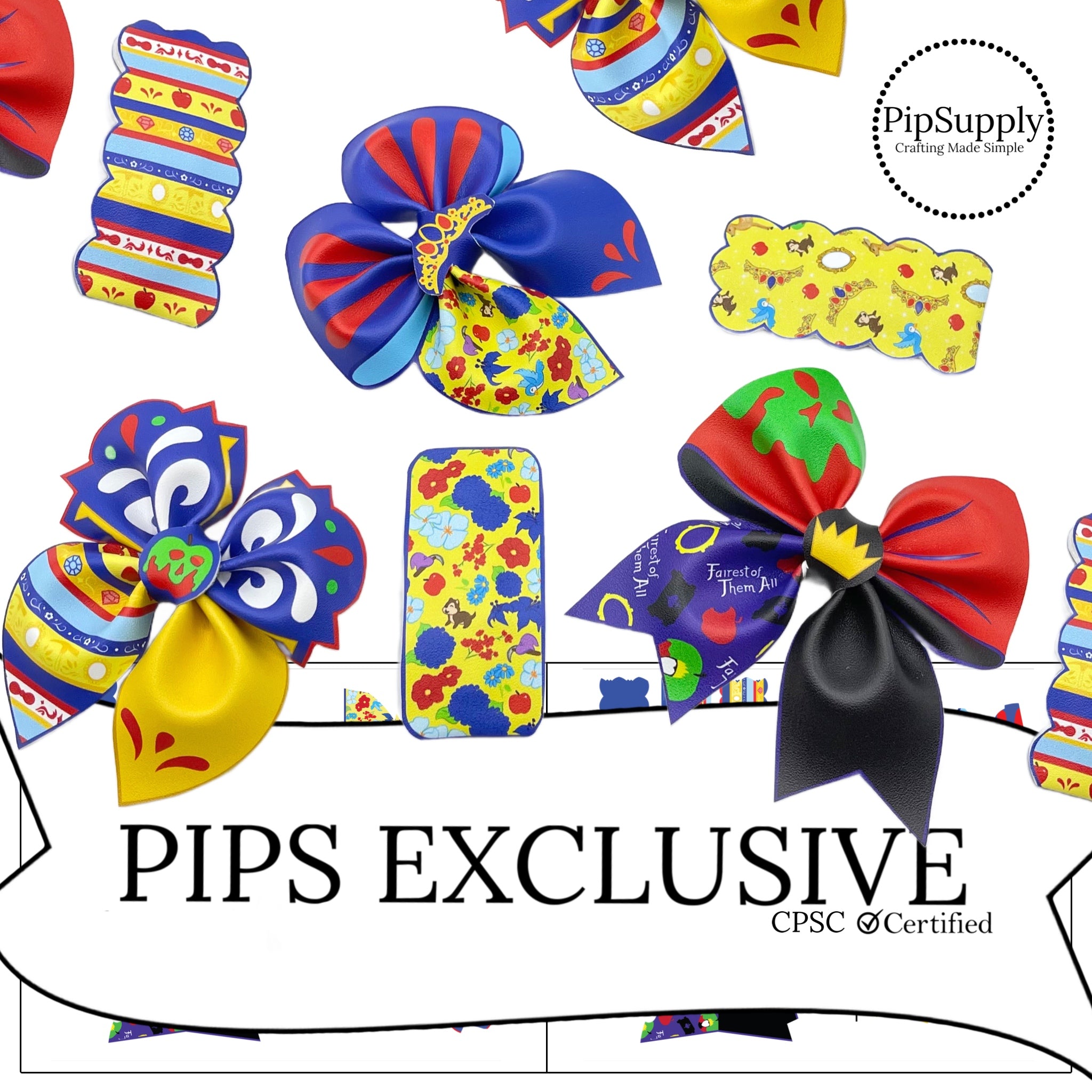 Fairest of All Princess Faux Leather DIY Hair Bows & Craft Cutouts ...