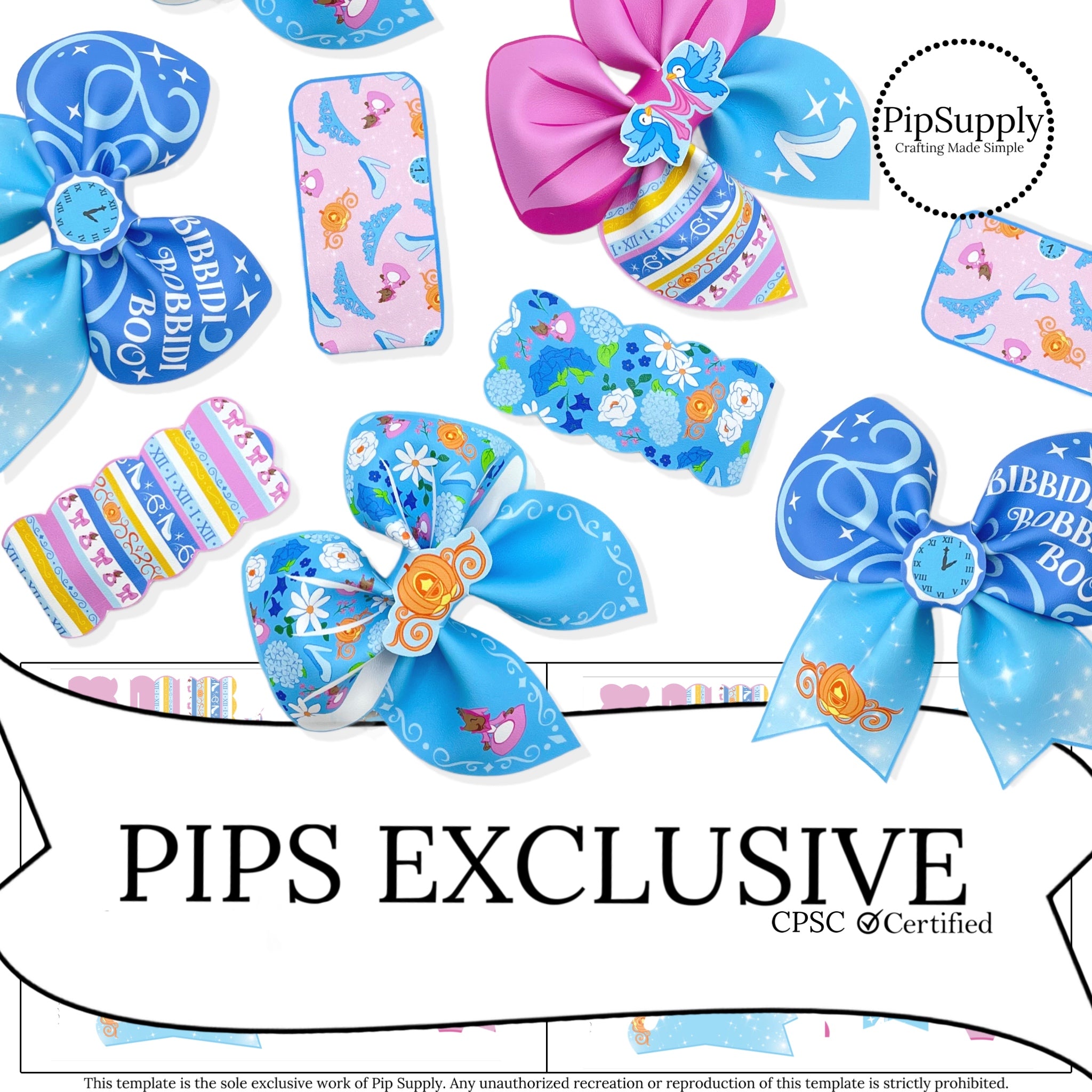 Ball Movie Themed Hair Bows-Glass Slipper Princess Faux Leather DIY ...