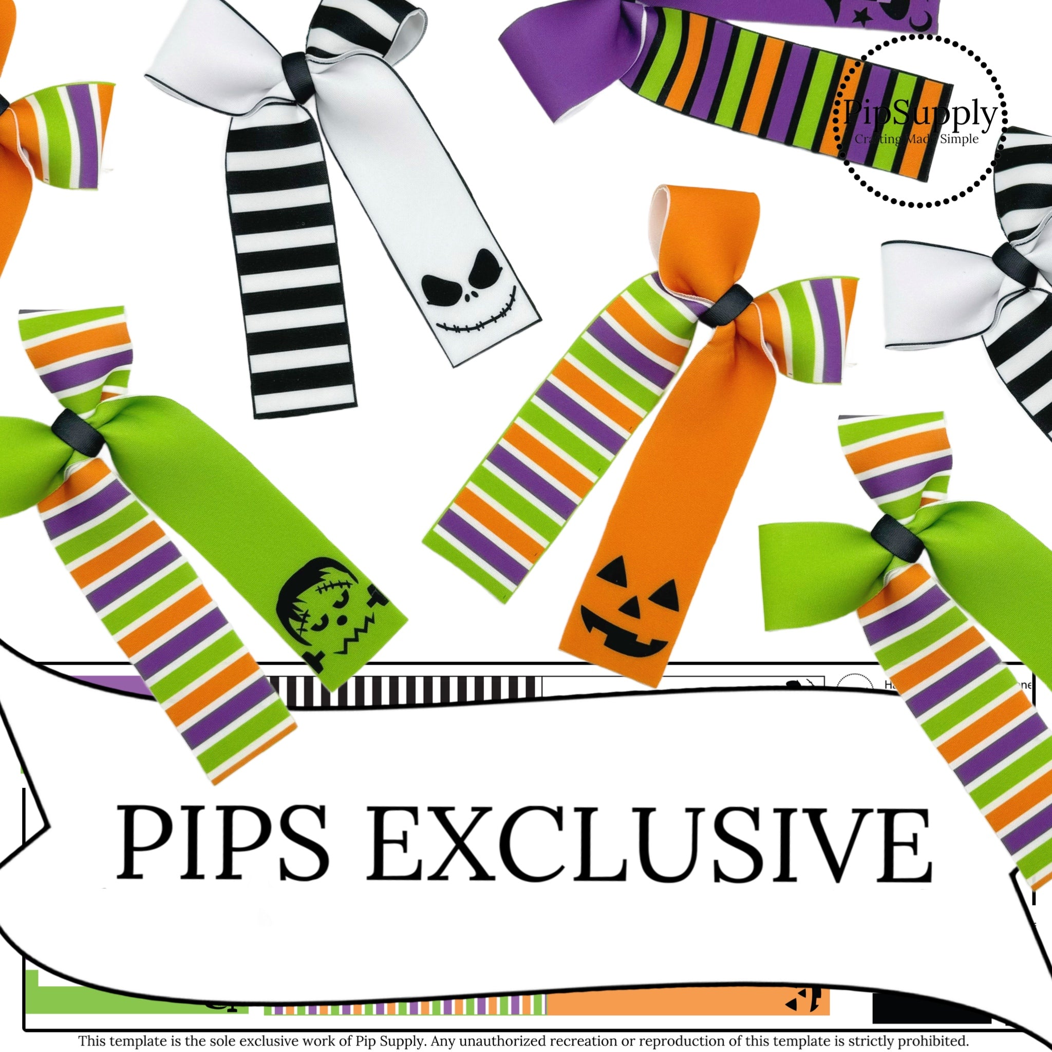 Halloween Friends Long Tail Neoprene DIY Hair Bows – Pip Supply