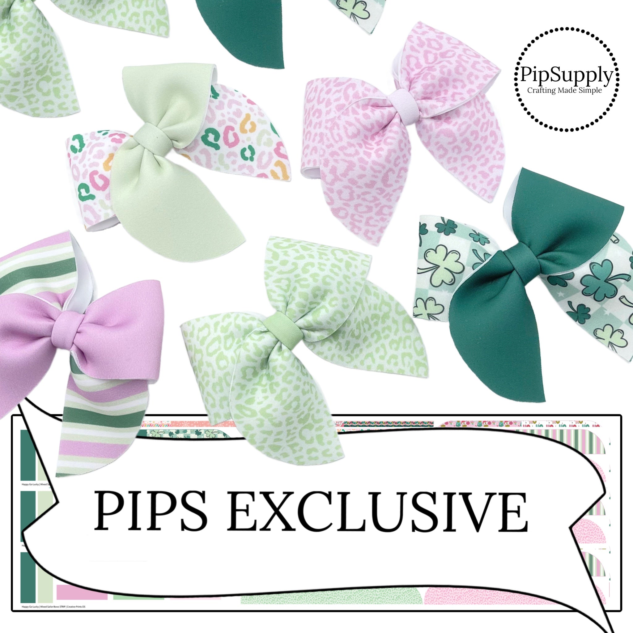Animal Print St. Paytrick's Day Neoprene Hair Bow Strip Templates ...