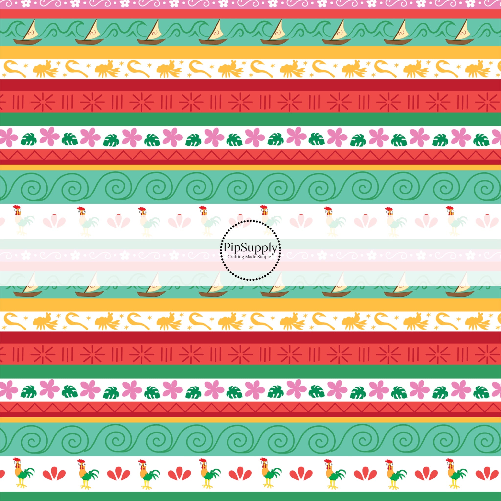 Princess Fabric By The Yard - Hawaiian Stripes Princess Fabric ...