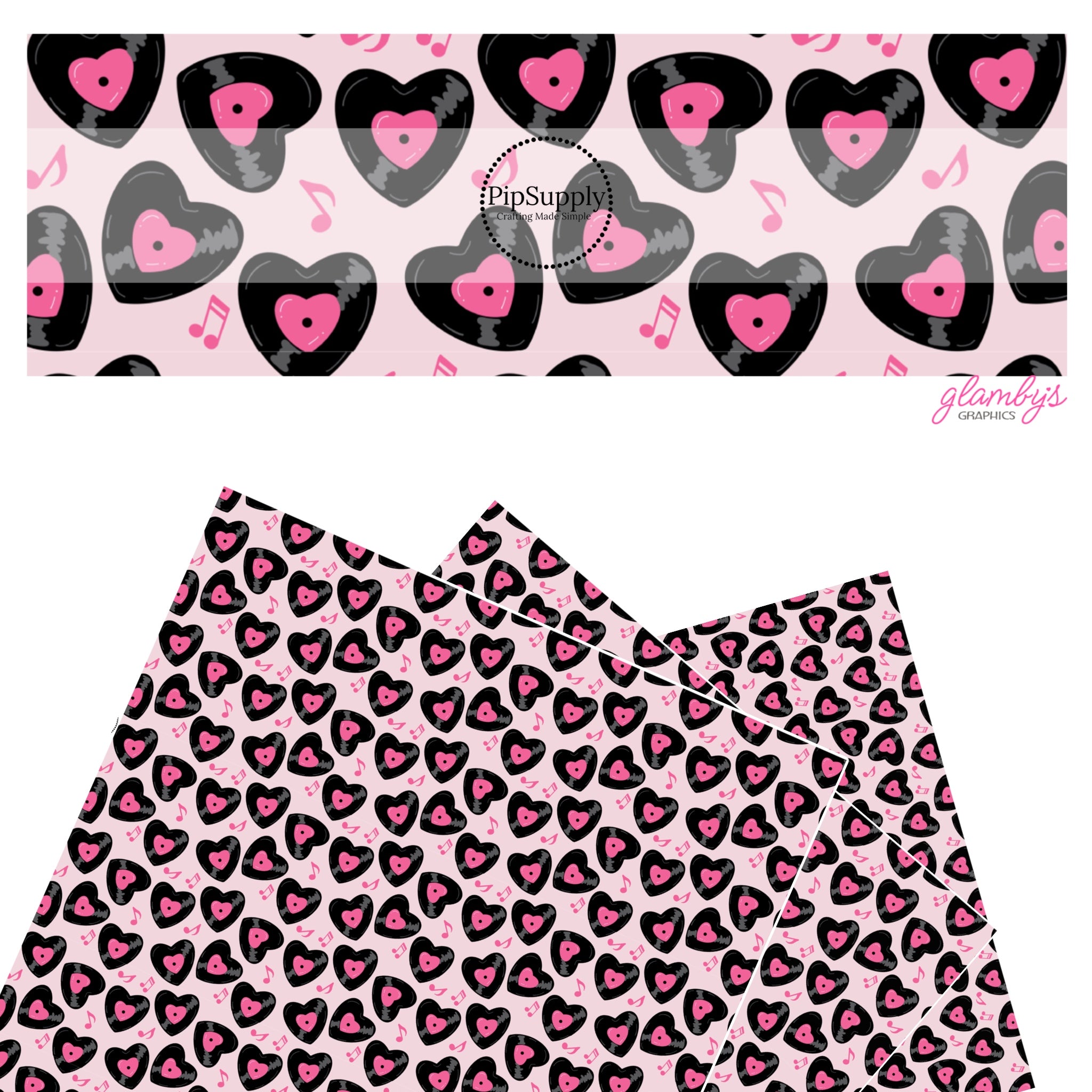 Valentine Vinyls Faux Leather Sheet - Heart Vinyls Faux Leather Sheets ...