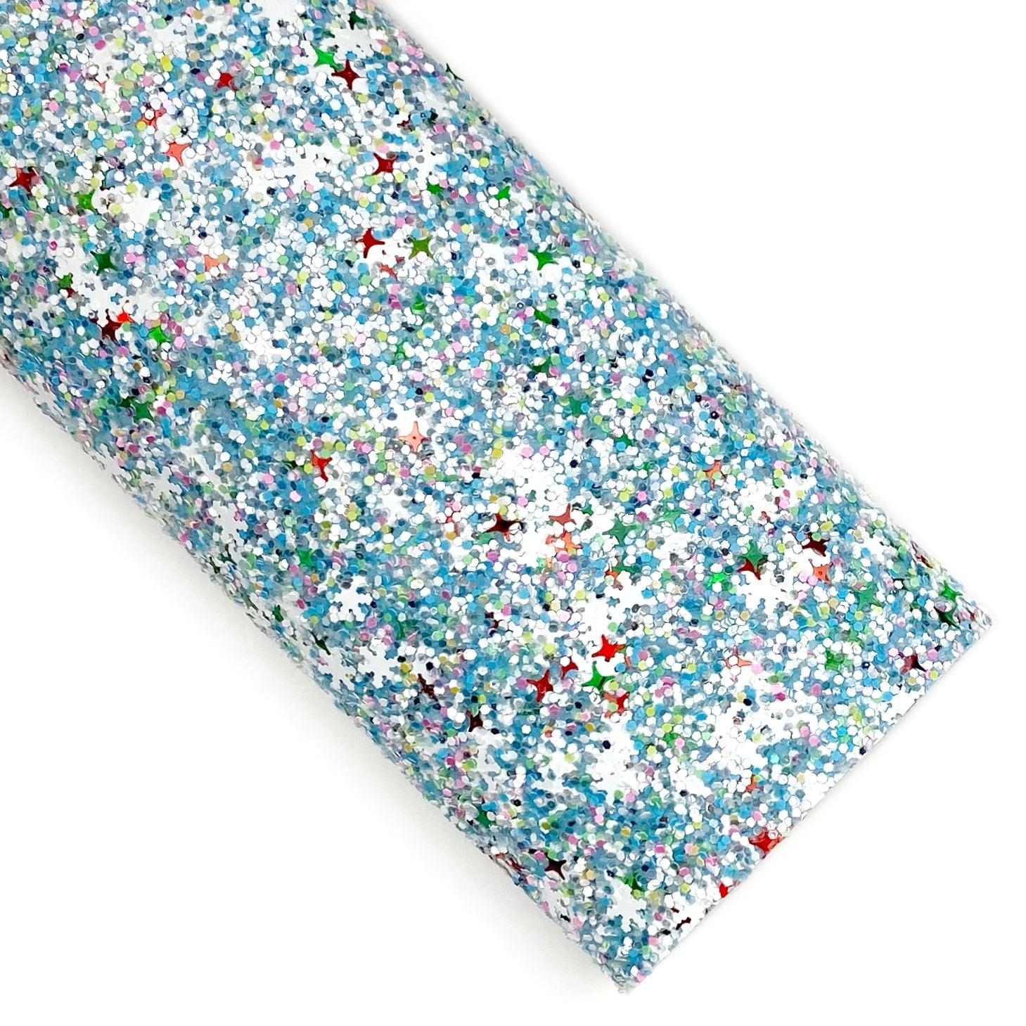 4 SHEET PACK - Twinkling Blue Snowflake Glitter Faux Leather Sheets ...