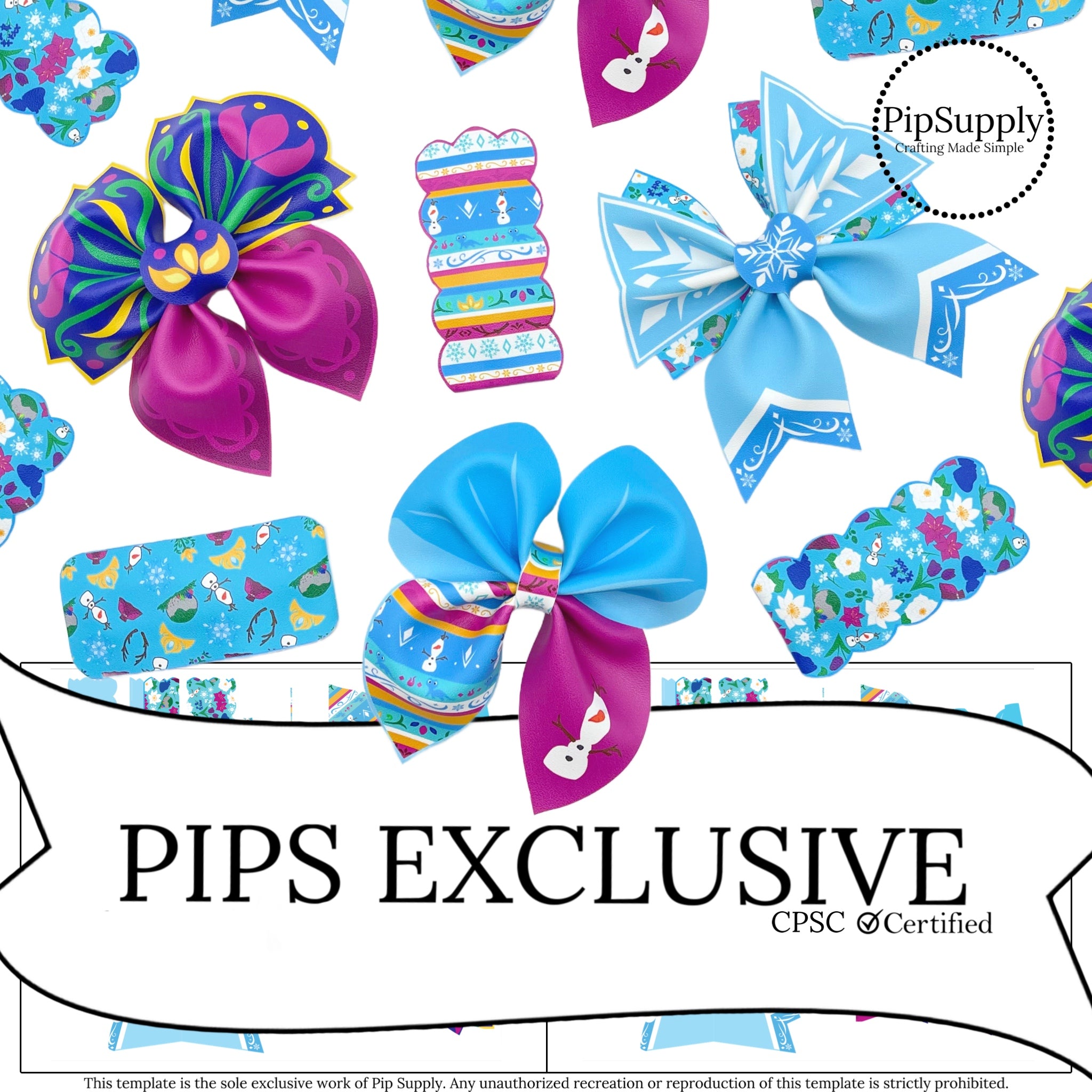 Ice Princess Faux Leather DIY Hair Bows & Craft Cutouts – Pip Supply