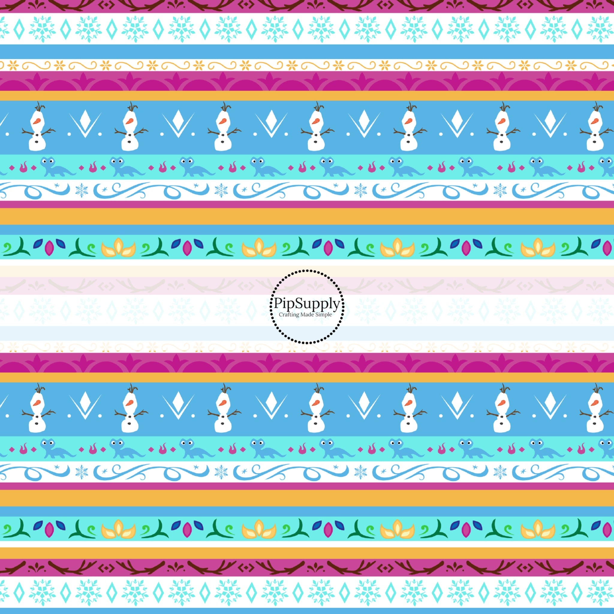 Striped Fabric By The Yard - Ice Princess Stripes Princess Fabric ...