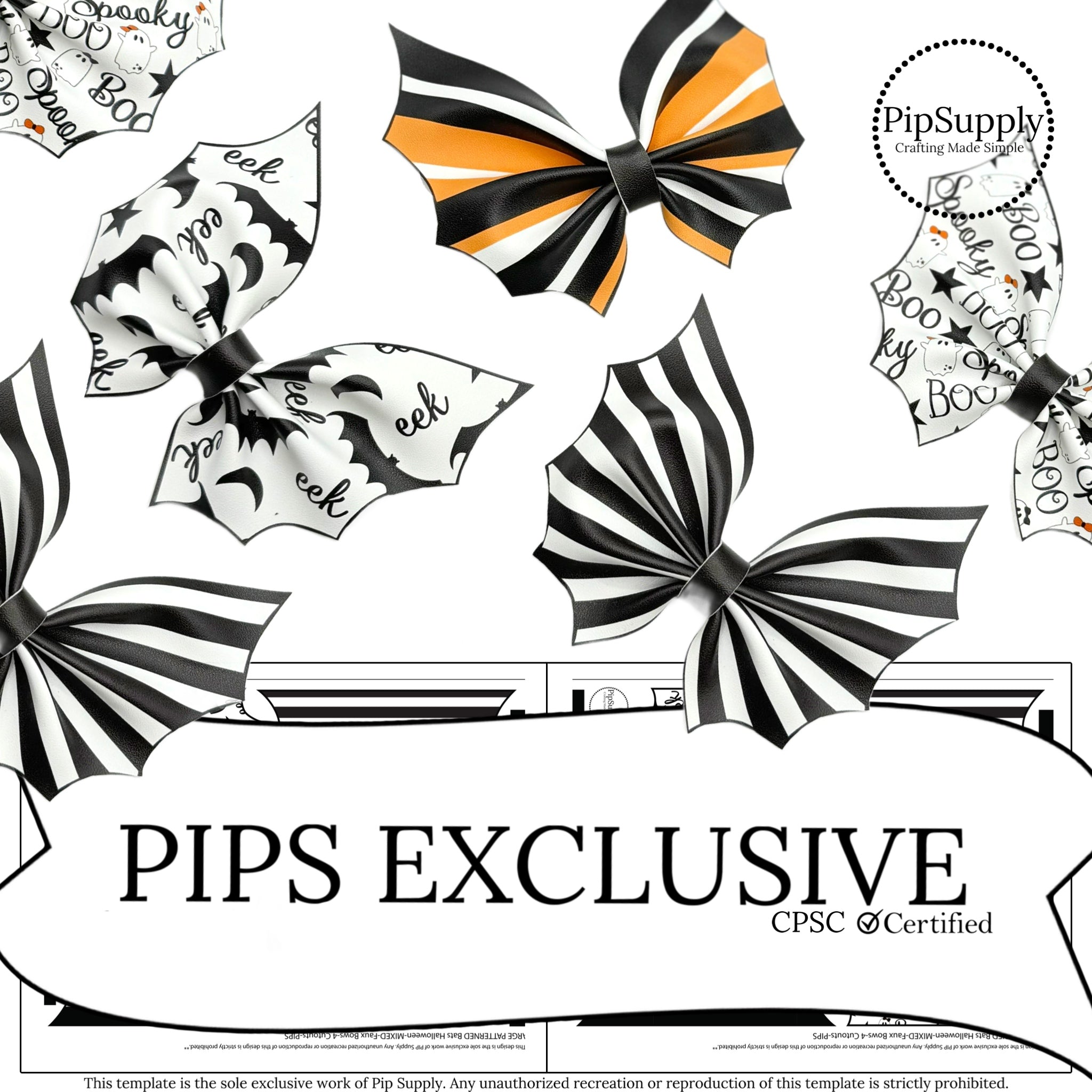 LARGE Bats Spooky BOO Bash Faux Leather DIY Hair Bows & Craft Cutouts ...