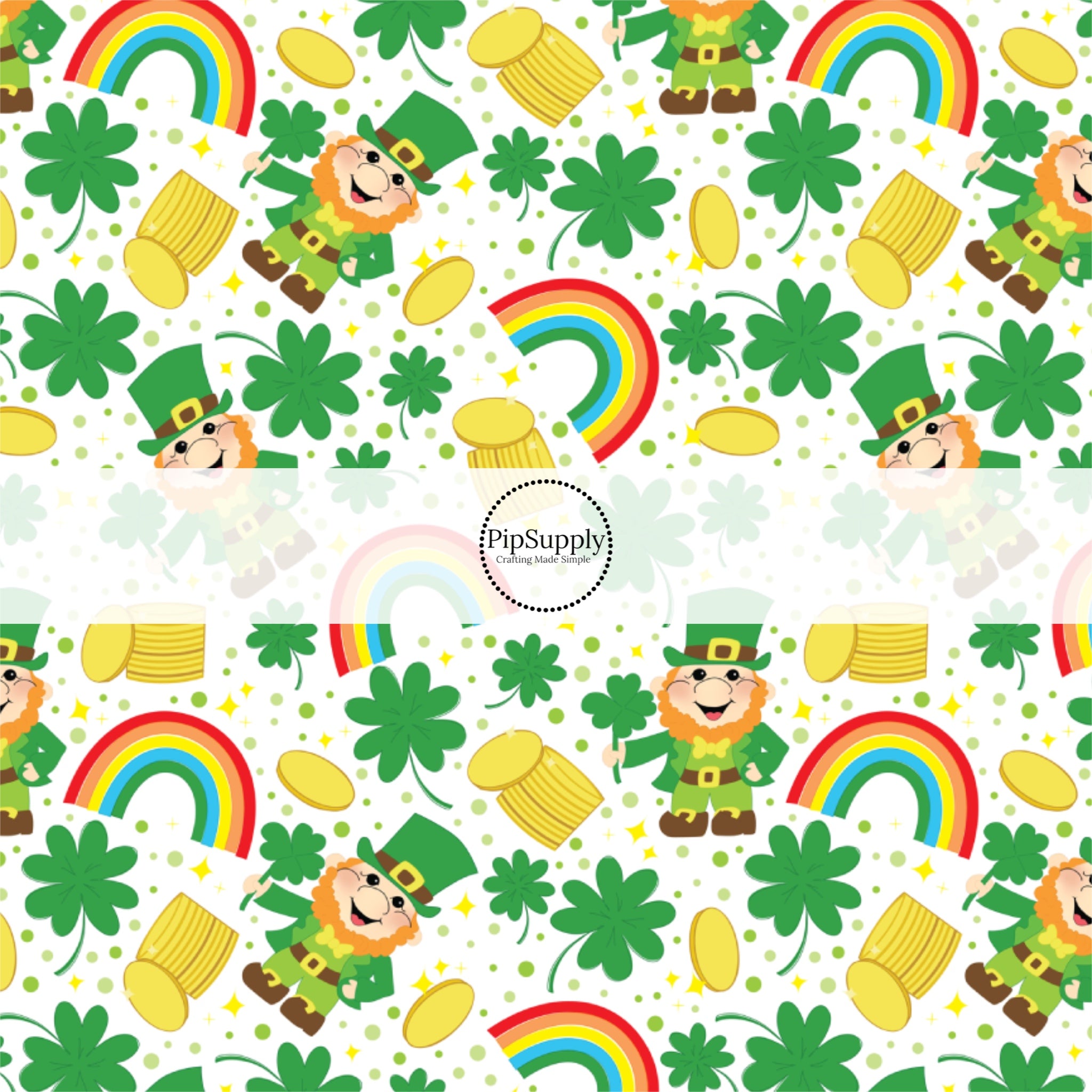 Holiday Fabric By The Yard - Lucky Leprechauns Fabric - St. Patrick's ...