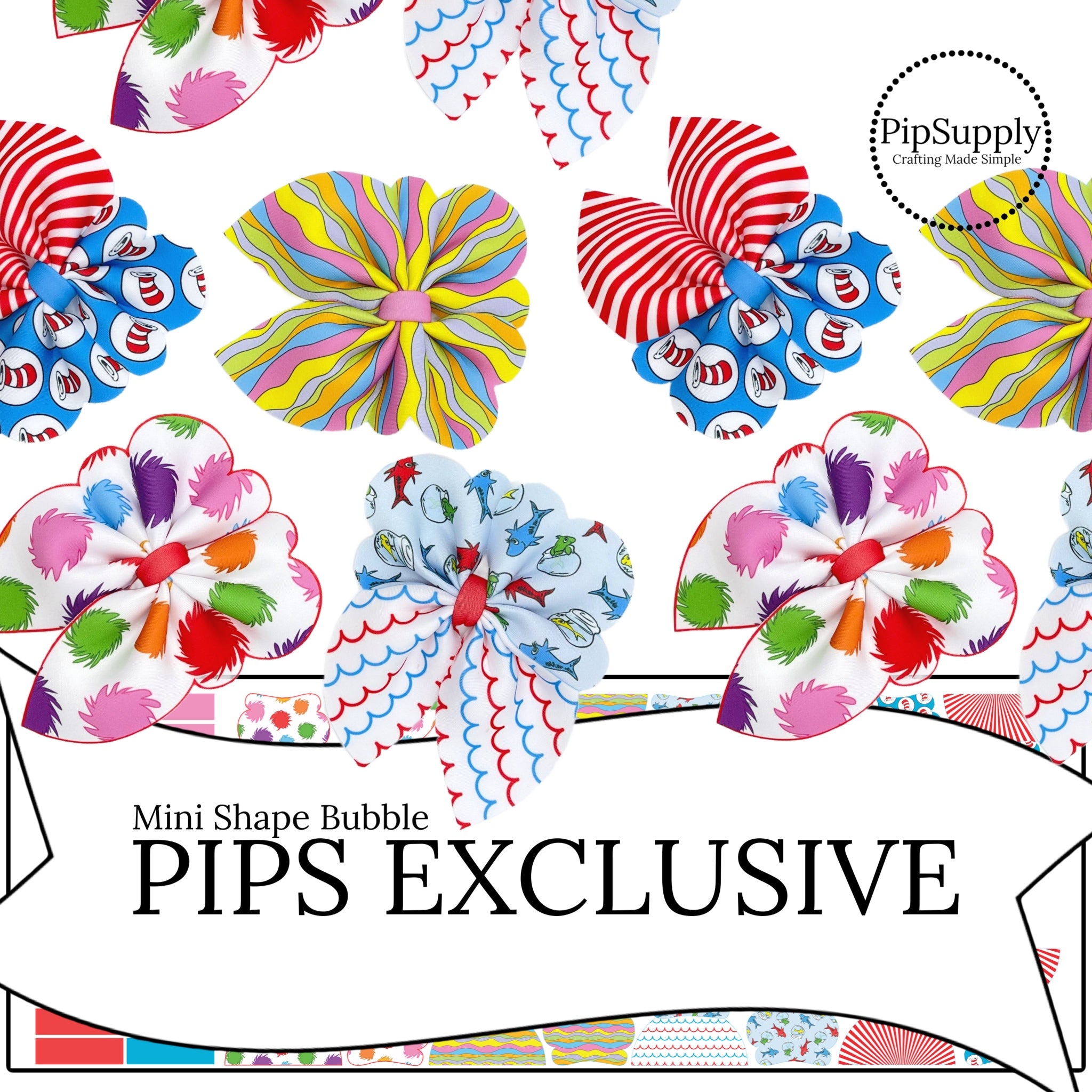 Reading Character Celebration Hair Bows-MINI Places You Go Shapes ...