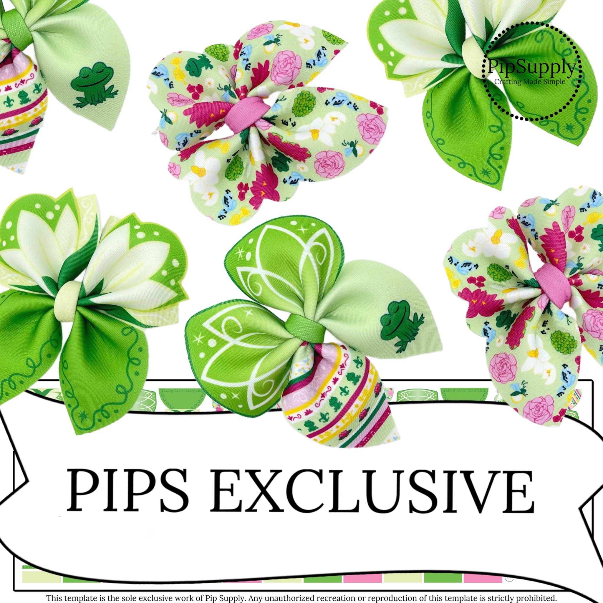 Green Frog and Princess Hair Bows-MINI Bayou Princess Bubble Neoprene ...