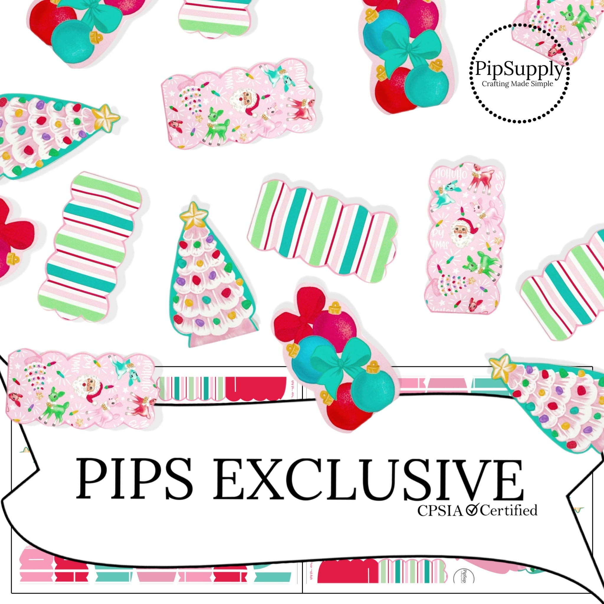 Vintage Hand Cut Christmas Faux Leather DIY Snap Clip Covers - PIPS ...