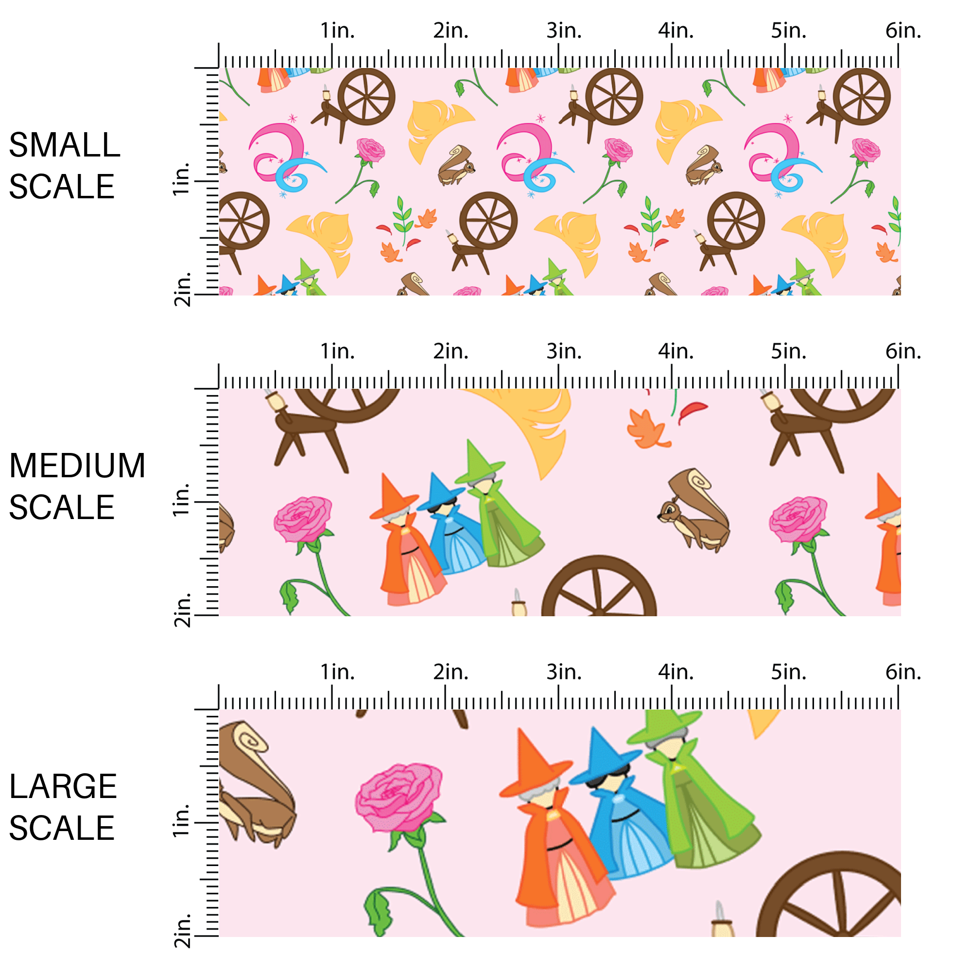 Light Pink Fabric By The Yard - Spinning Wheel Princess Fabric By The ...