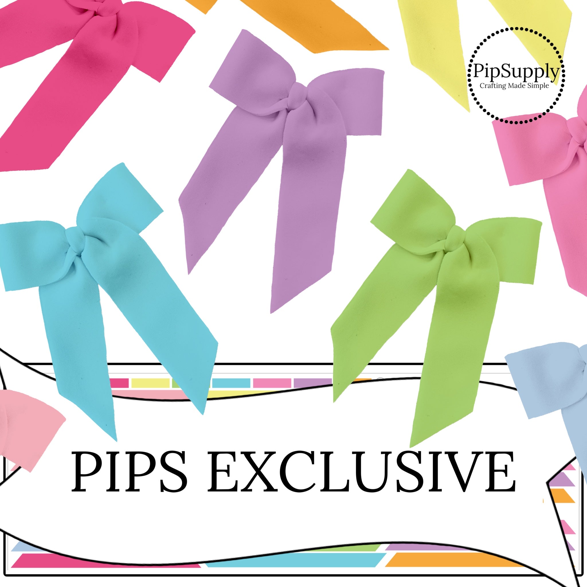Bright Pinks Purples Blues Solid Neoprene Hand Cut Bow Strips - Spring ...