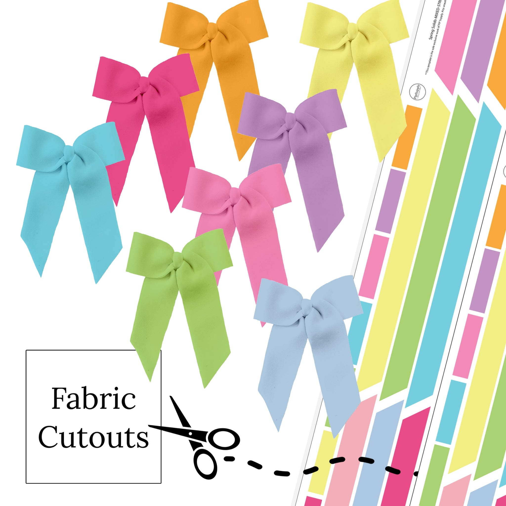 Bright Pinks Purples Blues Solid Neoprene Hand Cut Bow Strips - Spring ...