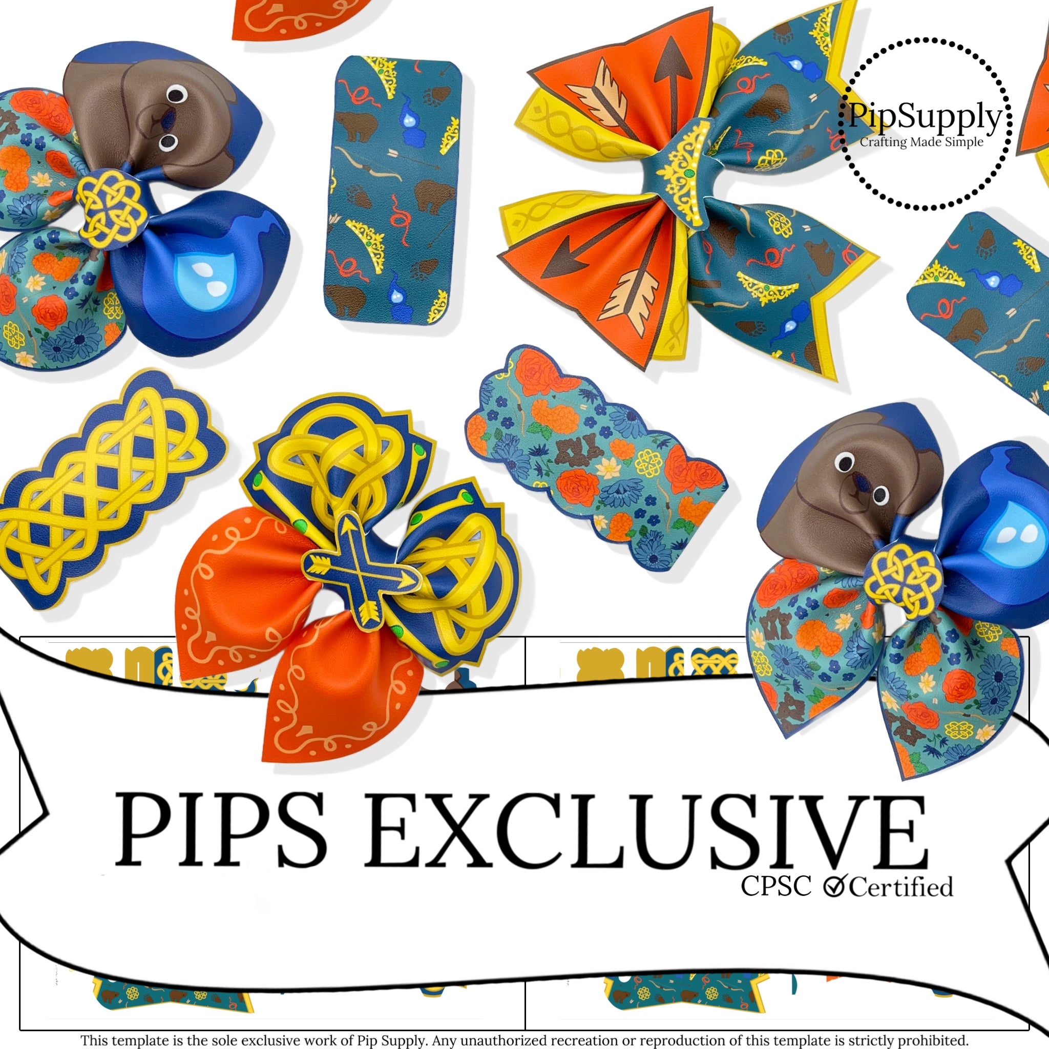 Bravery Princess Hair Bows-Valiant Princess Faux Leather DIY Hair Bows ...