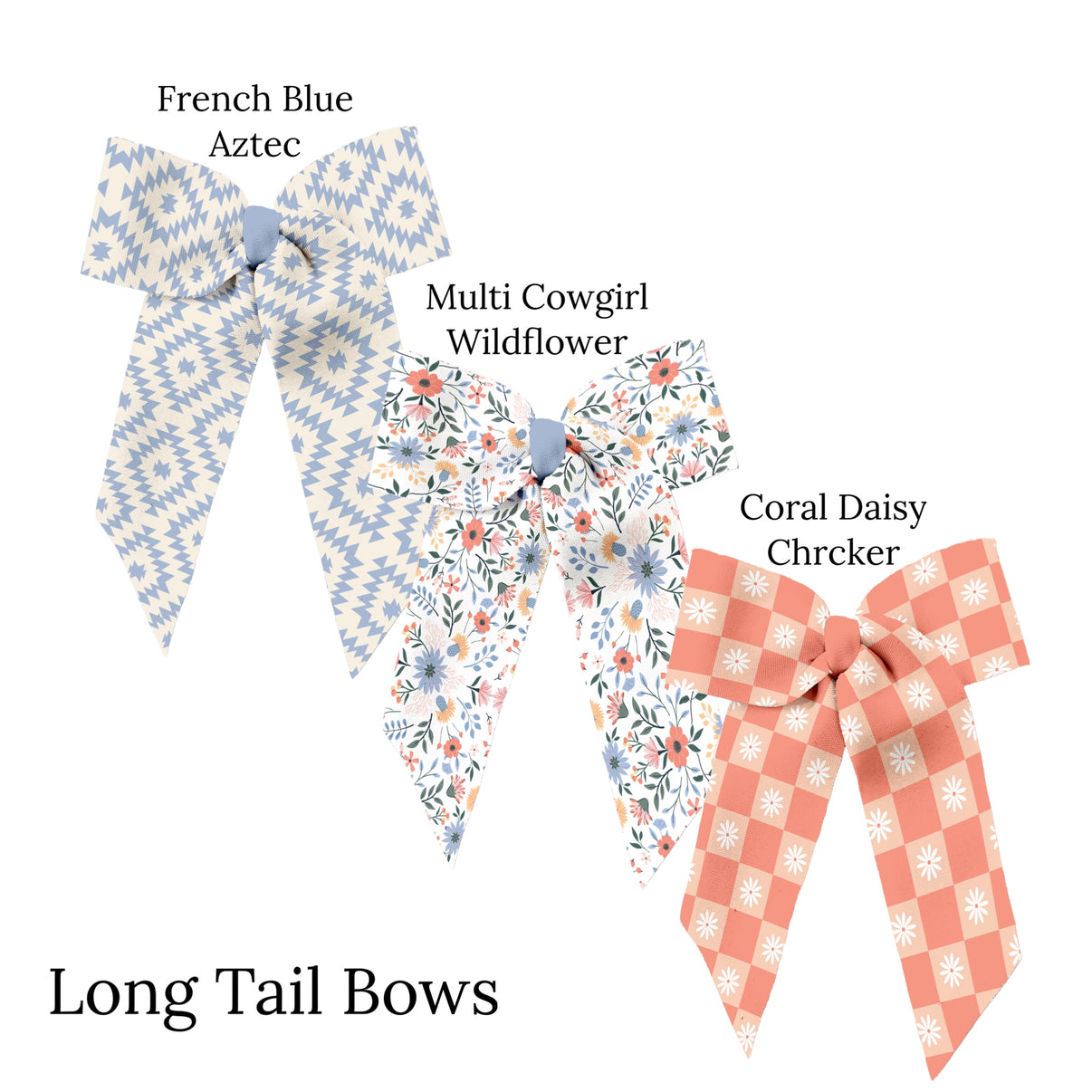 Coral & Blue Flowers and Patterns Neoprene Hand Cut Bow Strips ...