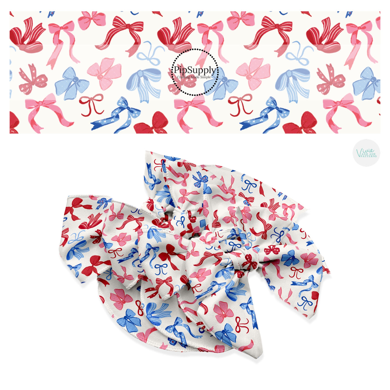 Patriotic Bows Hair Bow Strips - American Beauty Bows Hair Bow Strips ...