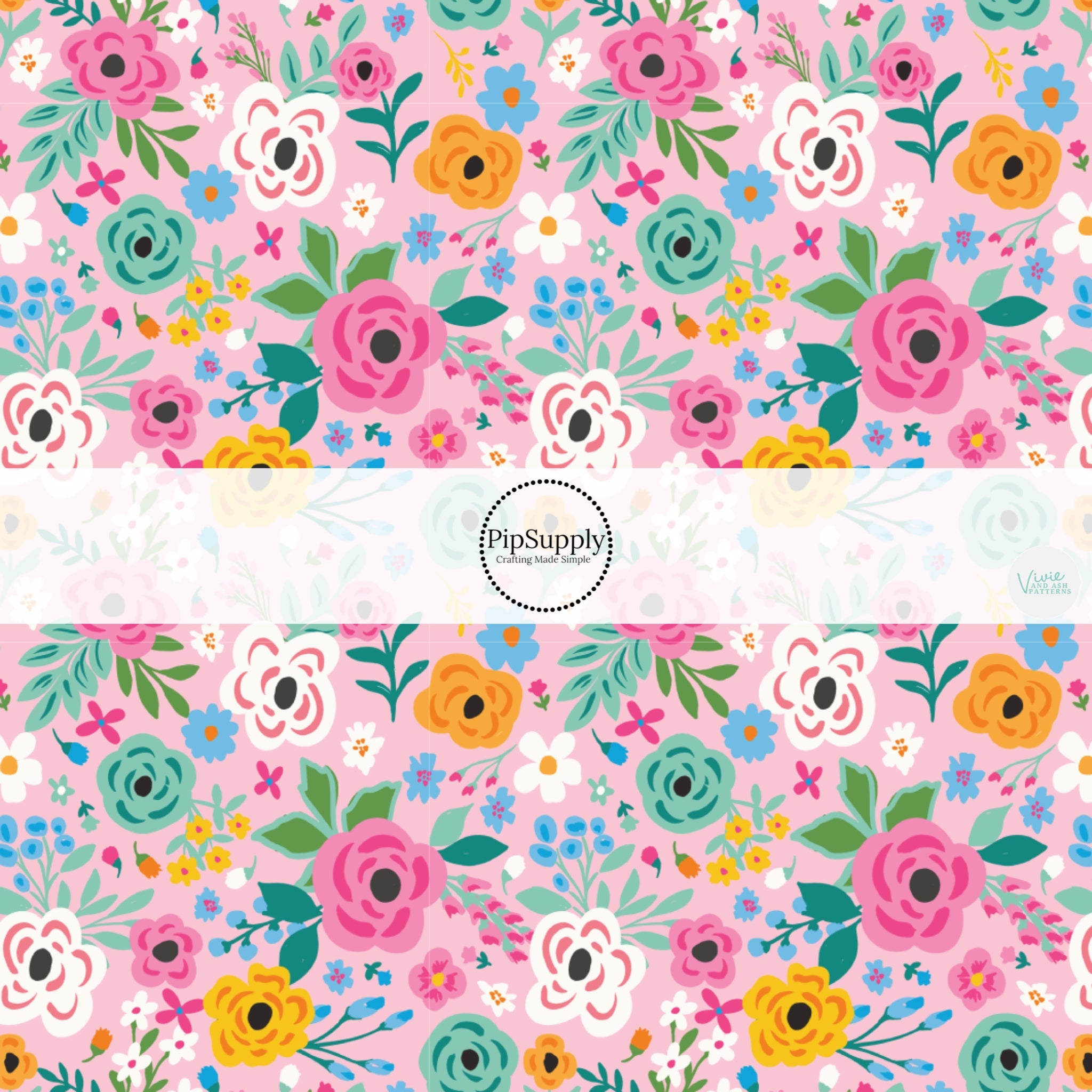 Pink Floral Fabric By The Yard - Aria Floral Fabric By The Yard – Pip ...