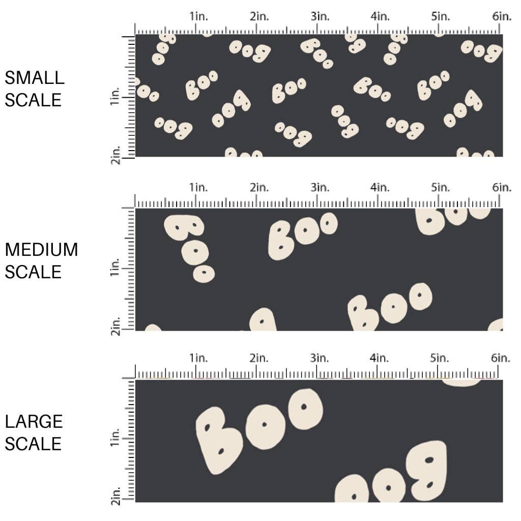 Scattered Boos Charcoal Fabric By The Yard – Pip Supply