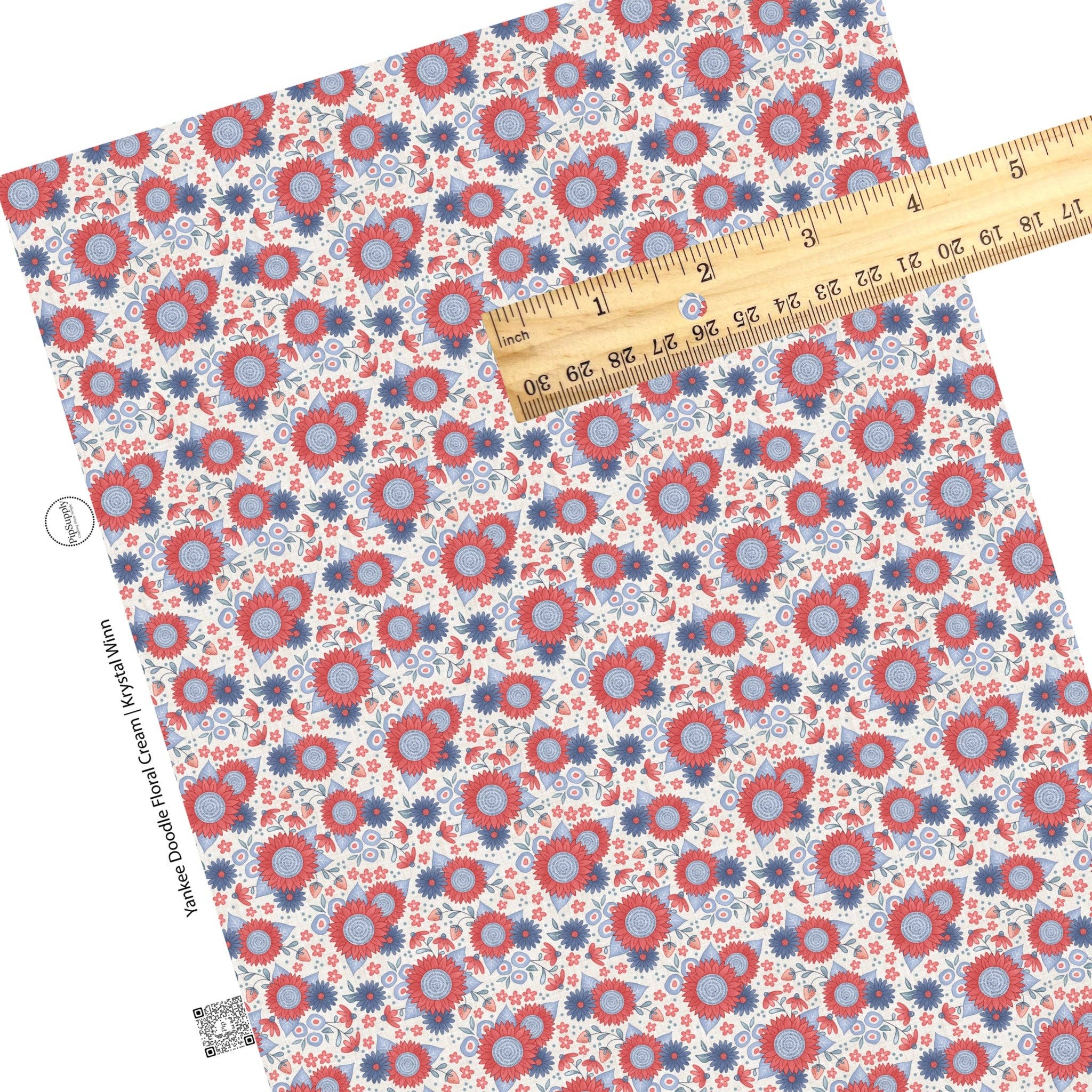 Yankee Doodle Floral Cream Faux Leather Sheets – Pip Supply