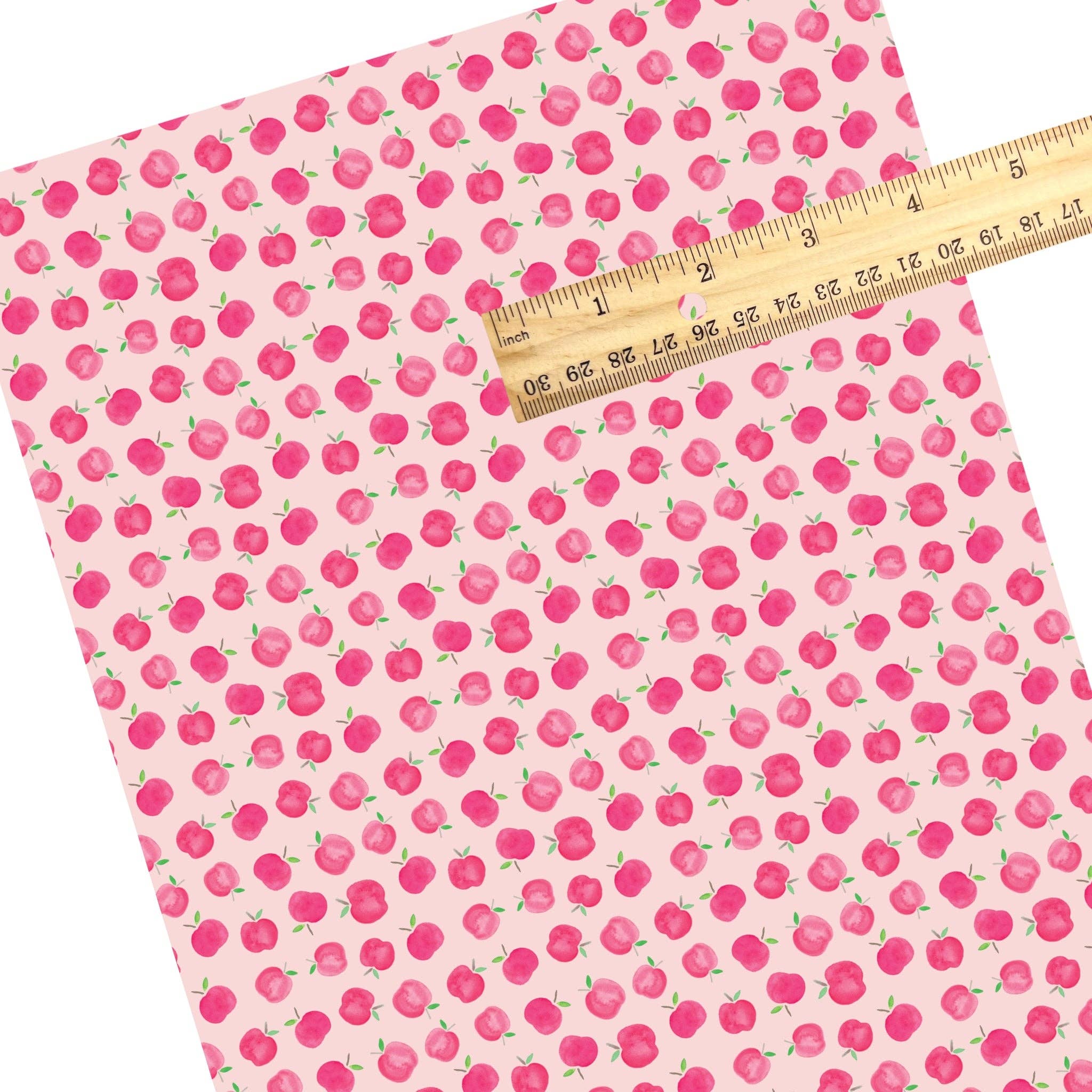 Watercolor Apples Baby Pink Faux Leather Sheets – Pip Supply