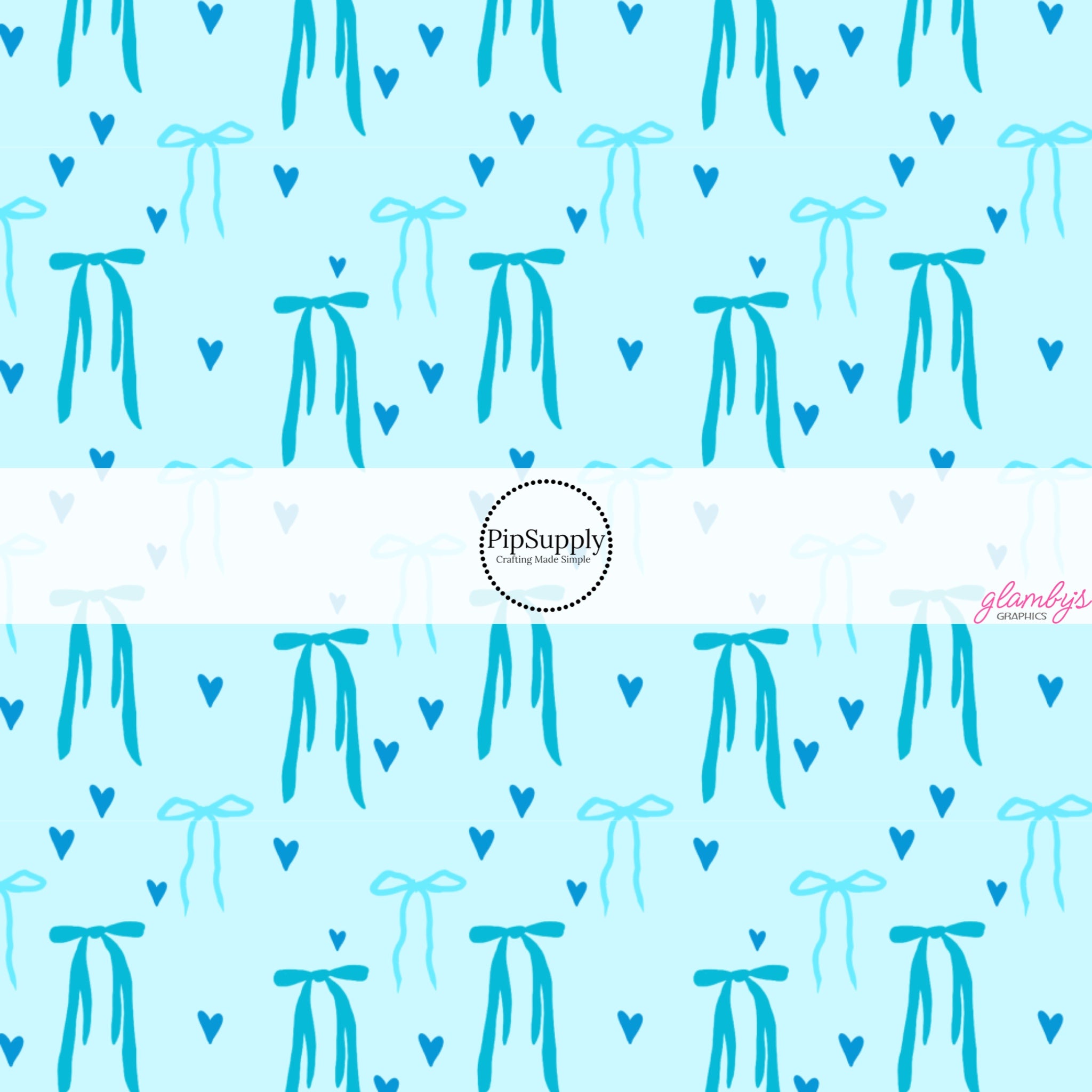Coquette Fabric By The Yard - Blue Coquette Bows Fabric - Valentine's ...