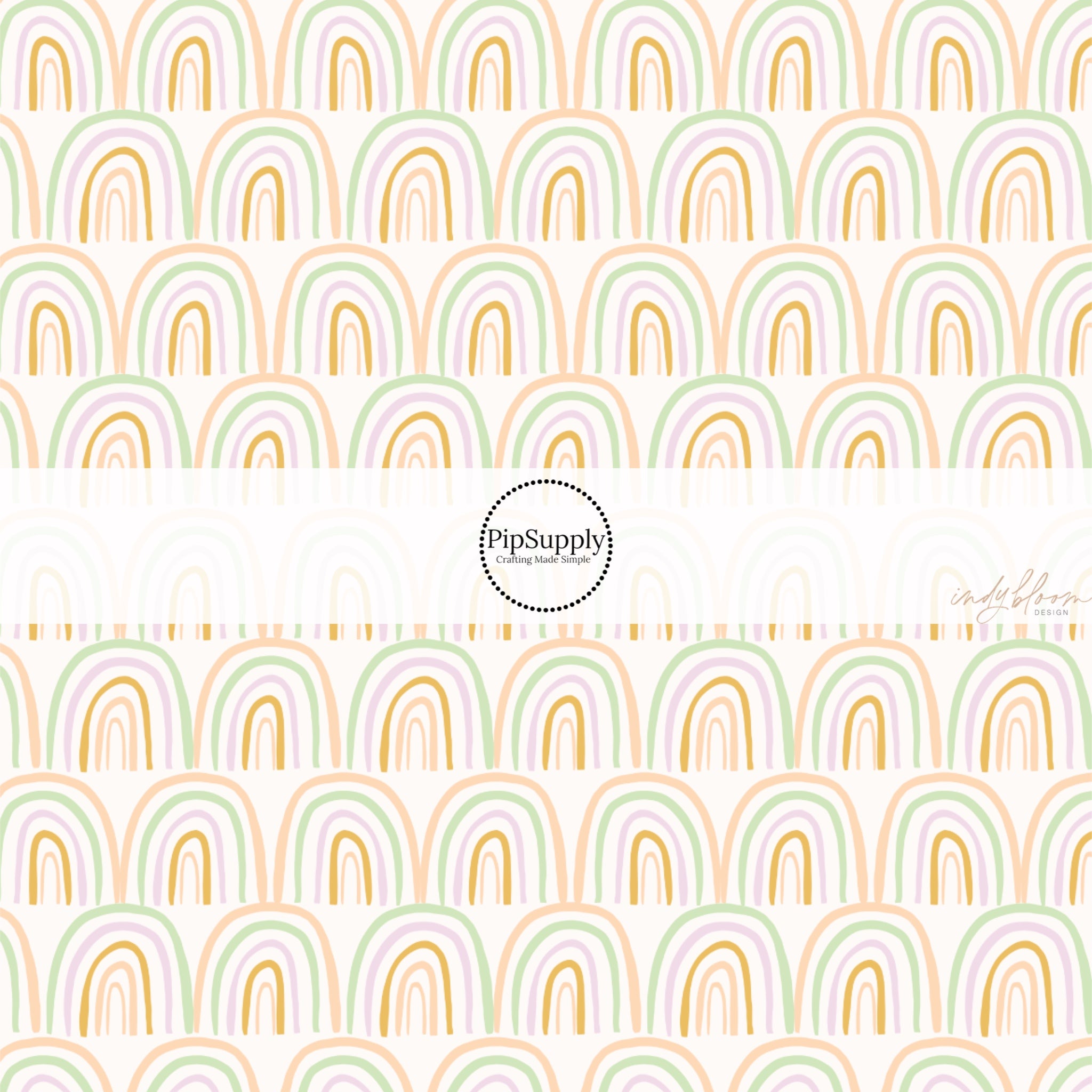 Spring Rainbow Fabric By The Yard - Boho Pastel Rainbow Fabric By The ...