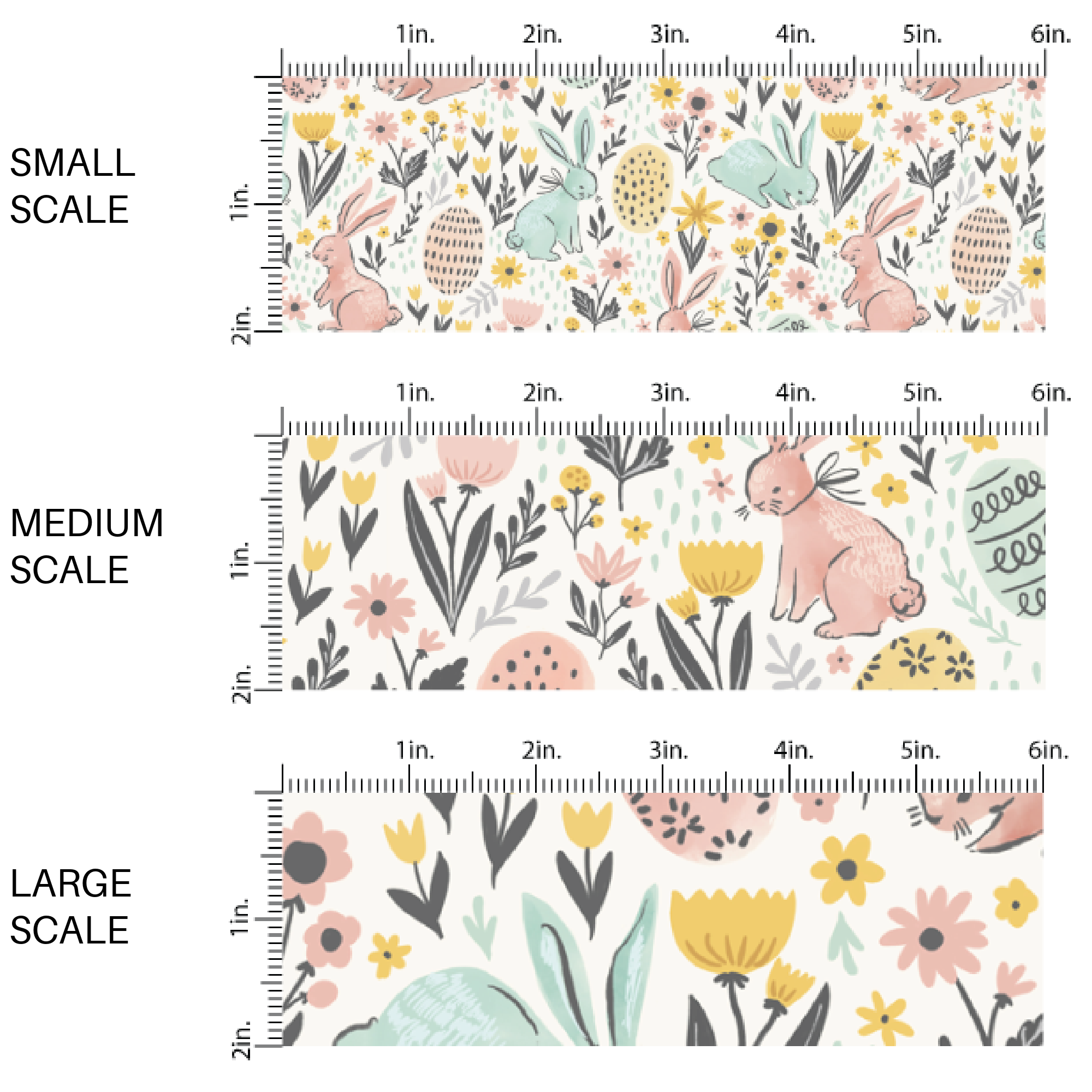 Spring Fabric By The Yard - Bunny Garden Fabric - Easter Fabric – Pip ...
