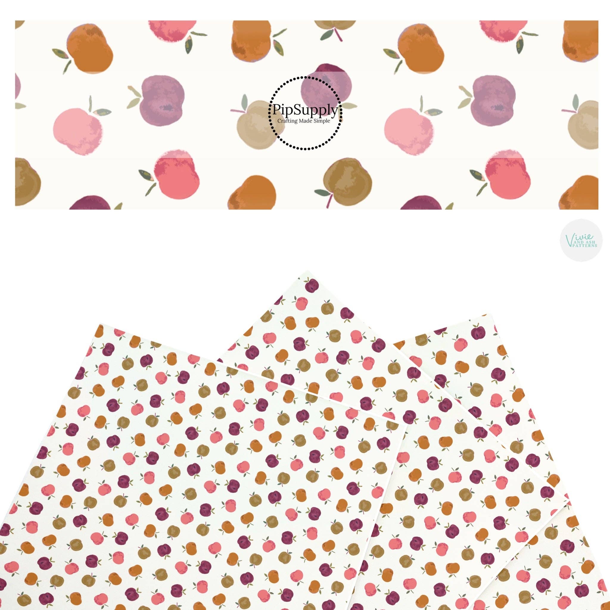 Berry Shade Apples Faux Leather Sheets – Pip Supply