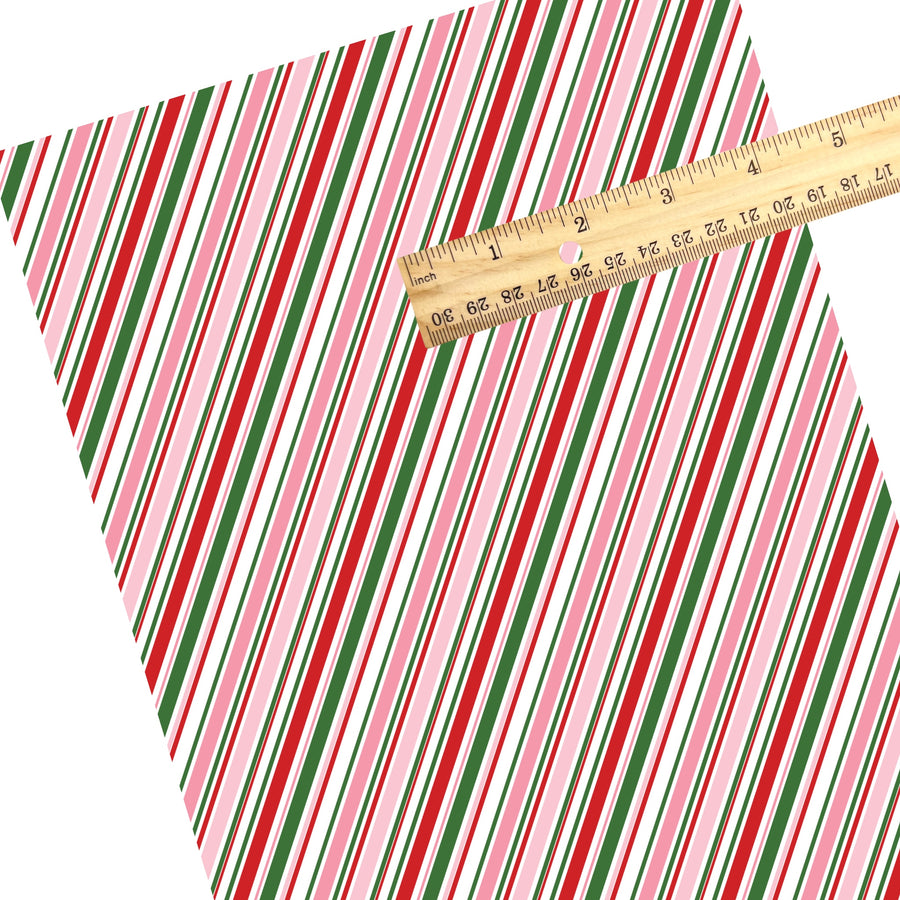 Coquette Christmas Holiday Candy Cane Multi Stripe Faux Leather Sheets ...