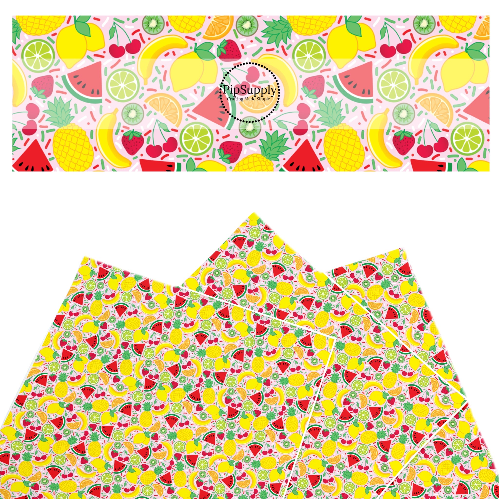 Spring Fruit Faux Leather Sheets - Cutie Fruity Faux Leather Sheets ...