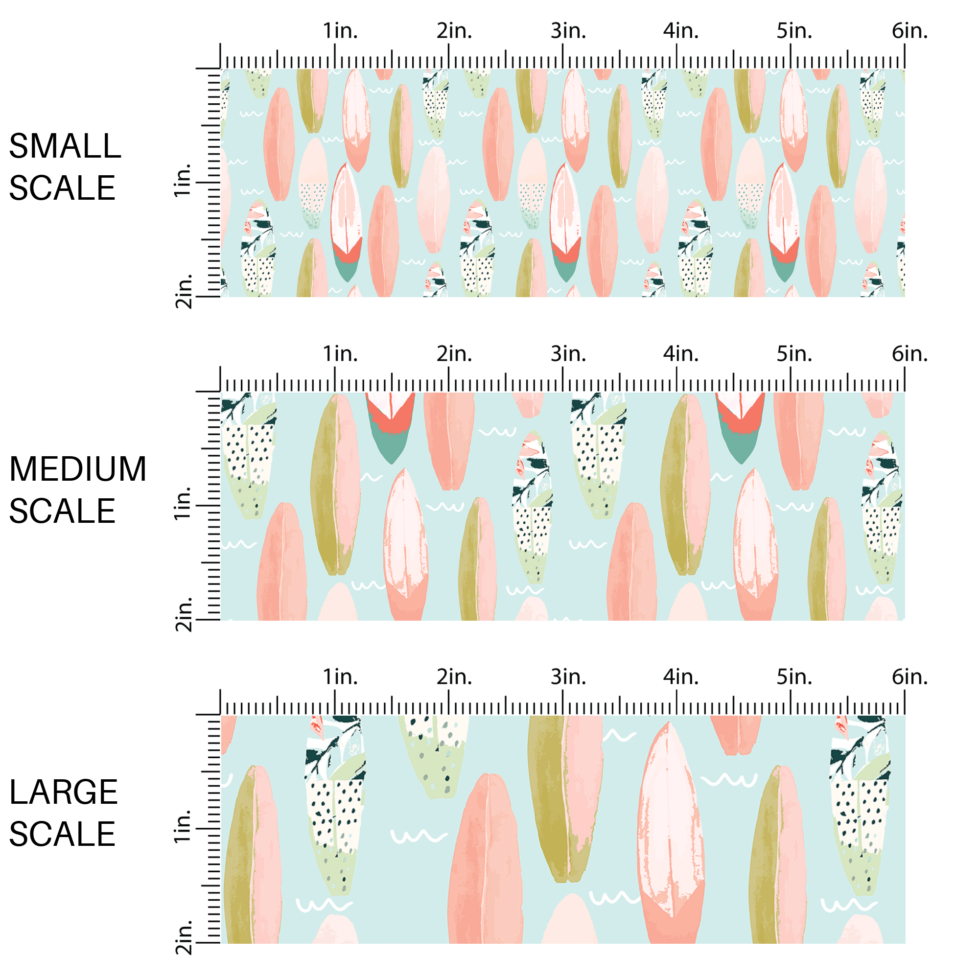 Tropical Surfboards On Light Blue Fabric By The Yard – Pip Supply