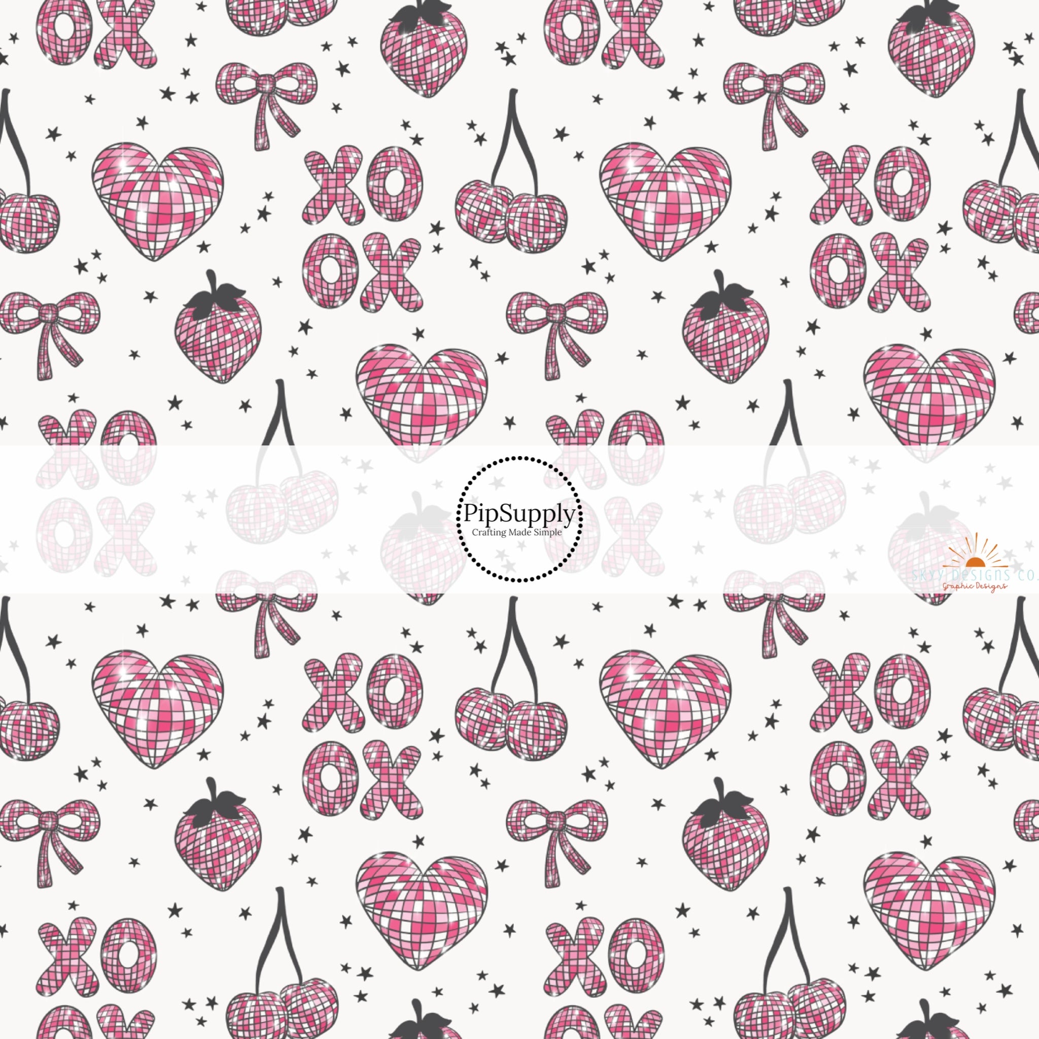 Valentine Day Disco Fabric By The Yard - Disco Valentine Fabric By The ...