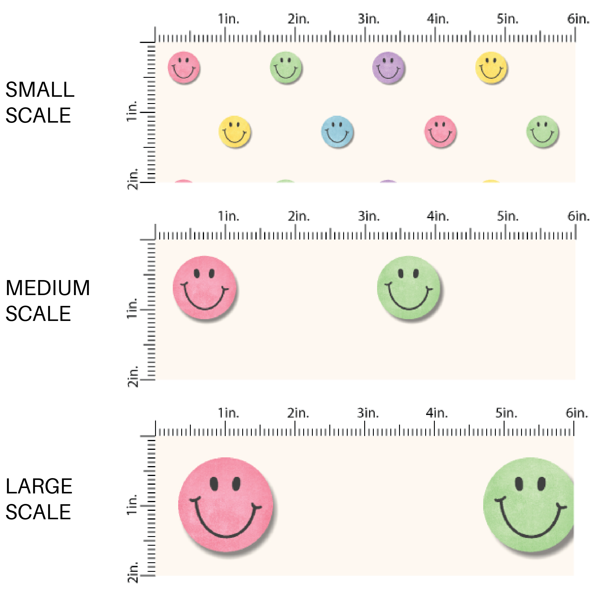 Multi Happy Face Fabric By The Yard – Pip Supply