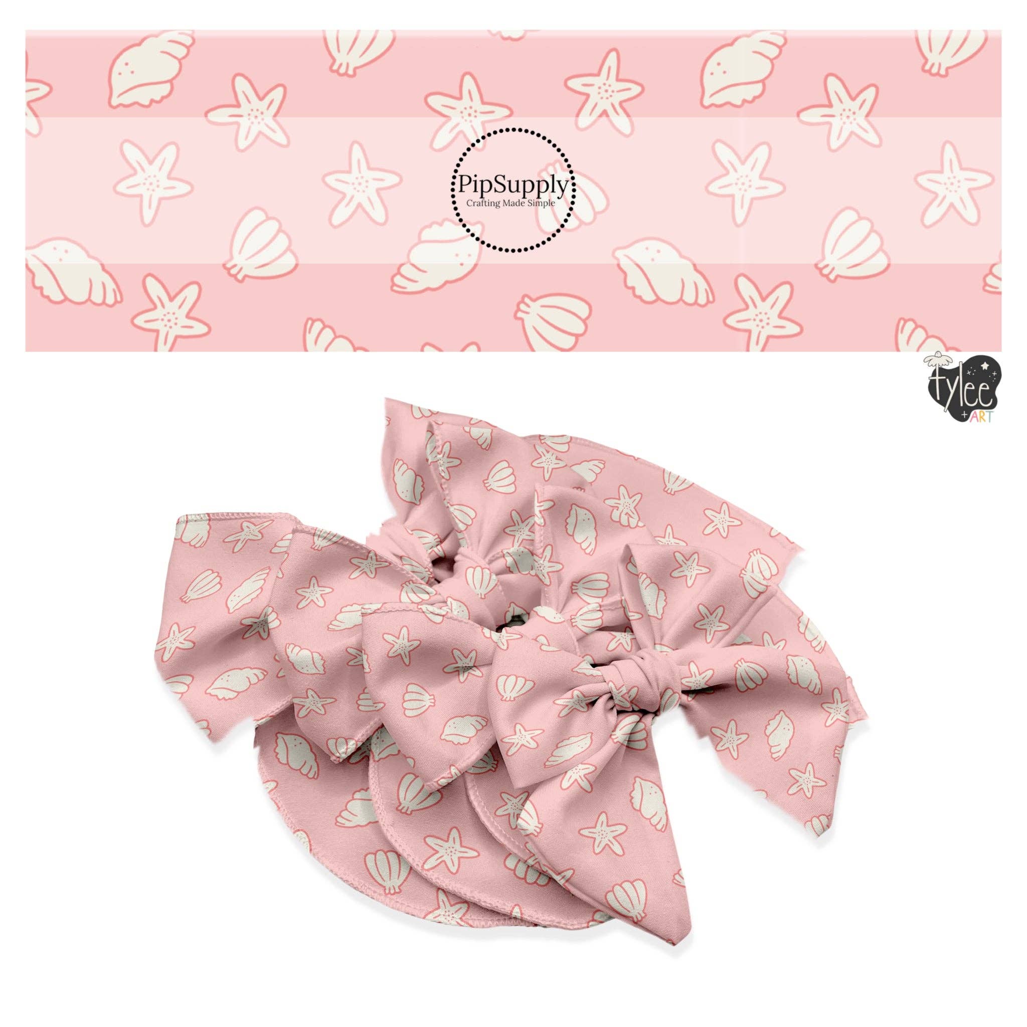 Baby Pink Mermaid Shells Hair Bow Strips – Pip Supply