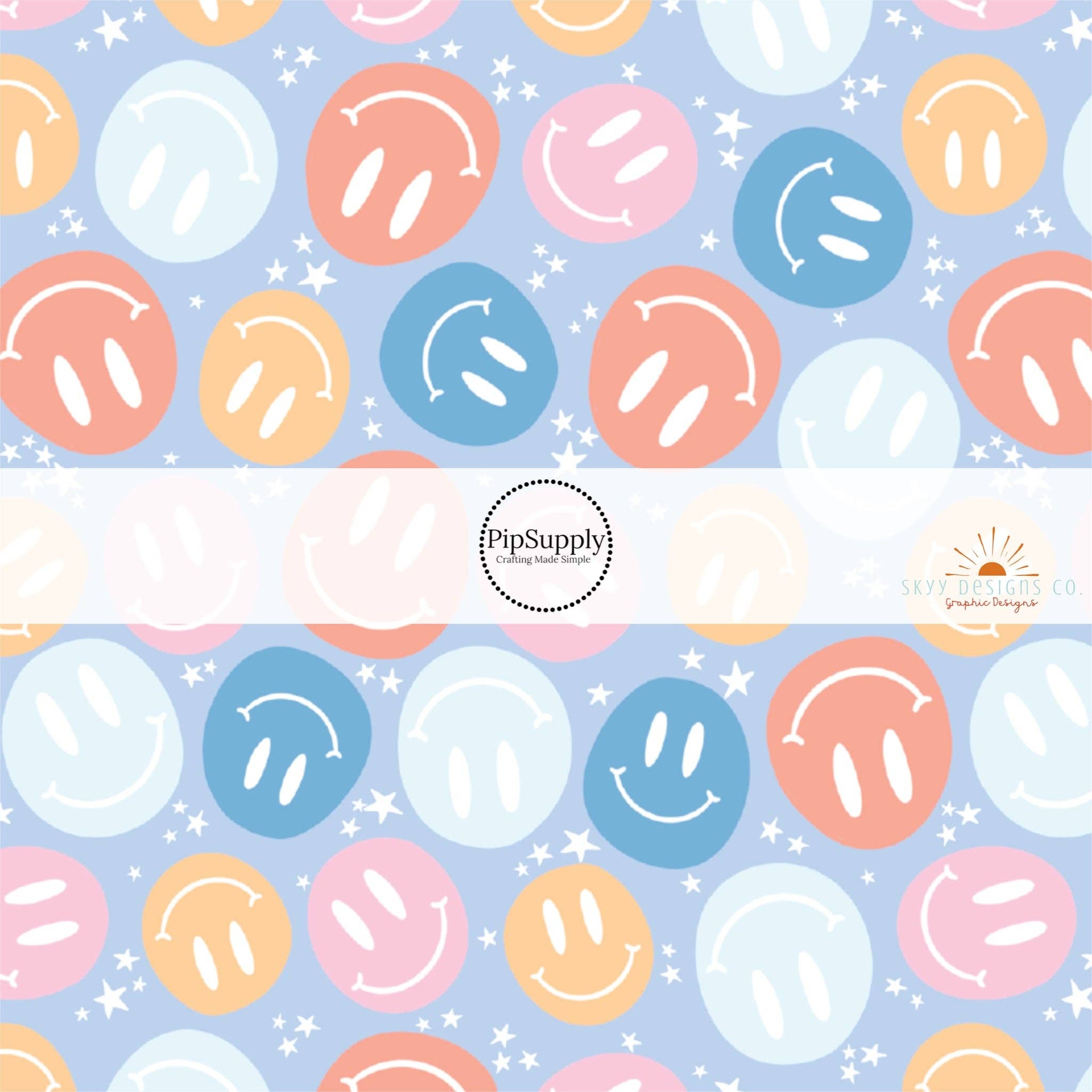 Stars and Smiles Periwinkle Hair Bow Strips – Pip Supply