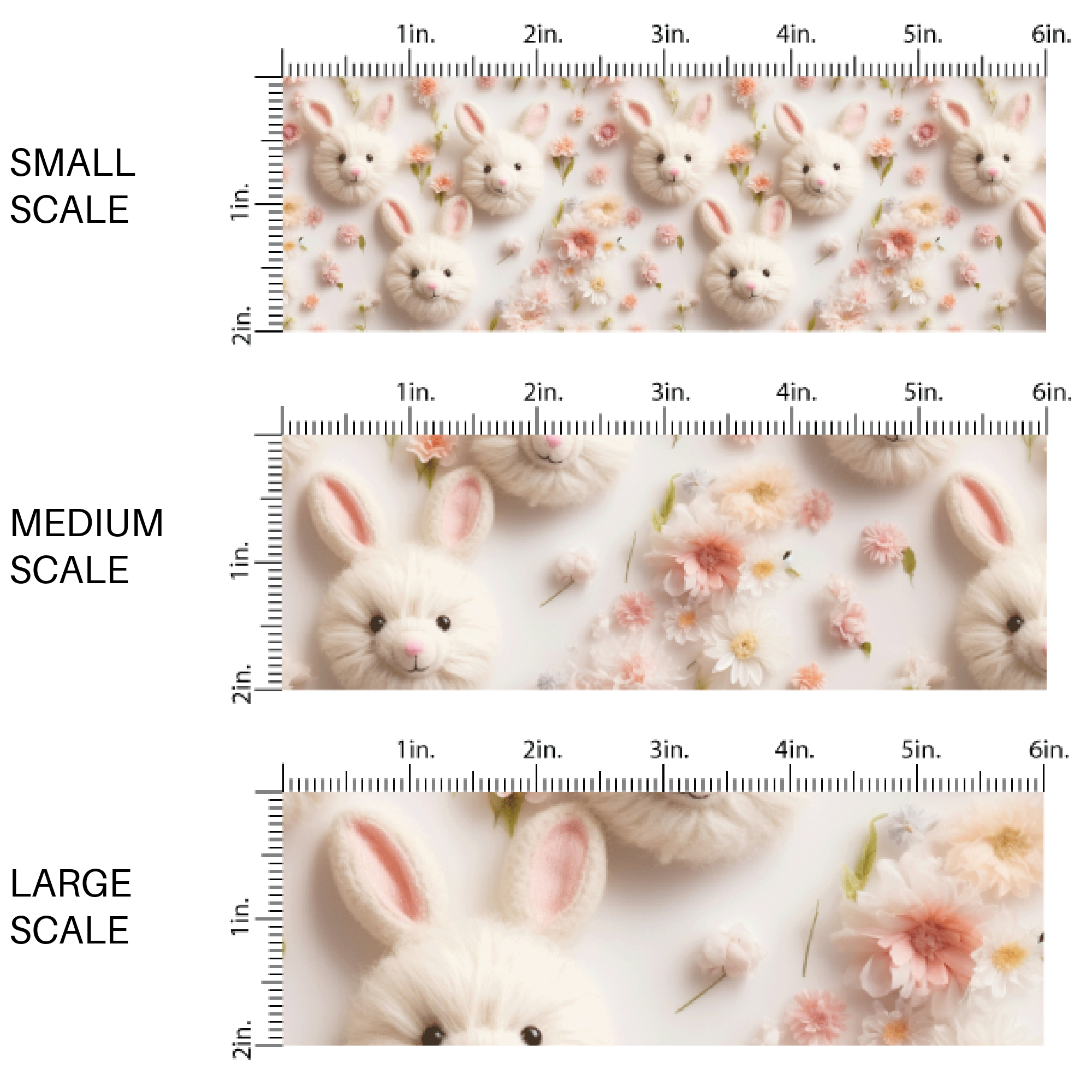 Easter Fabric By The Yard - Fluffy Bunny Faux Emrbroidered Fabric ...