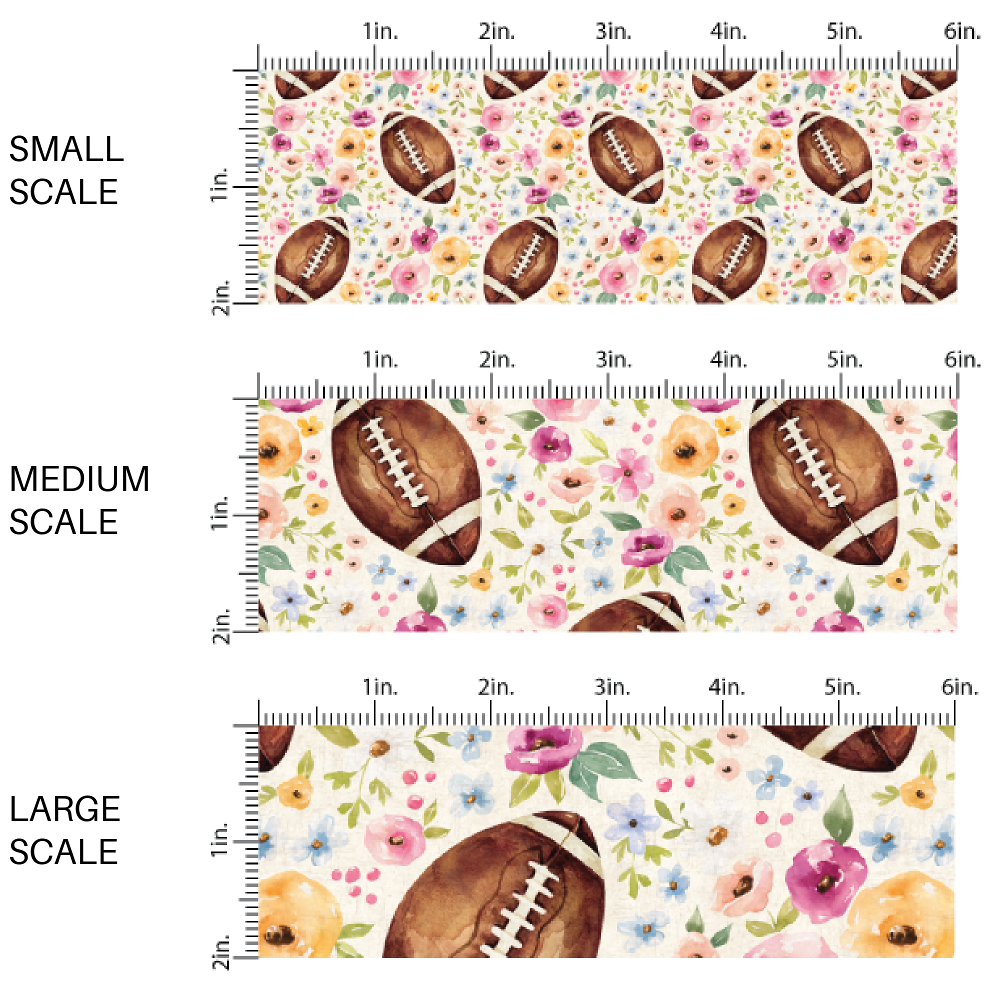 Sports Fabric By The Yard - Football Floral Fabric - Spring Fabric ...
